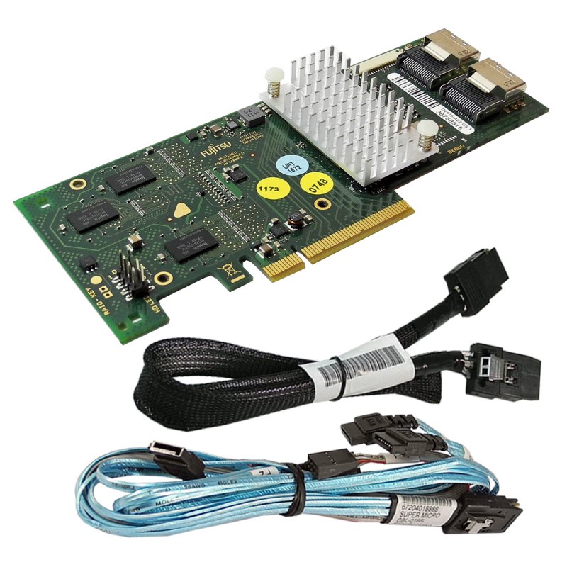 Fujitsu D2616-A22 GS 1 6Gb PCIe x8 Dual-Port SAS RAID-Controller + 2x ...