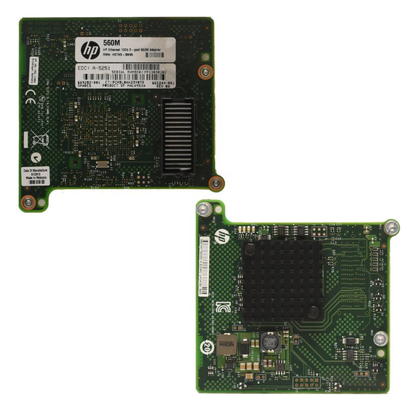 HP 560M Dual Port Ethernet 10Gb Adapter Mezzanine Form Factor 669282-