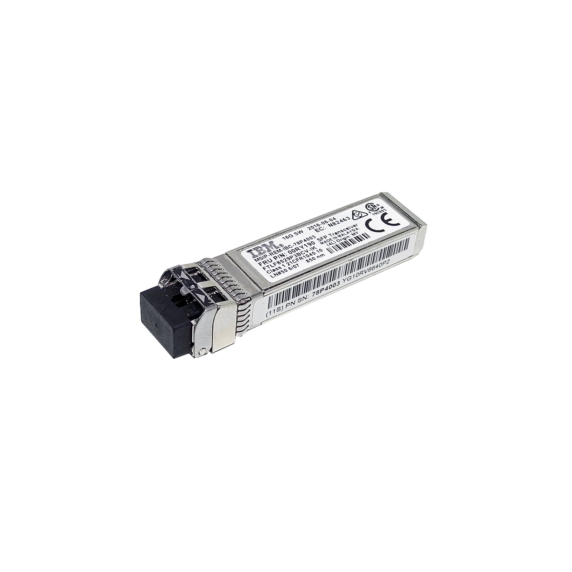 IBM Finisar FTLF8529P3BCV-IK 16Gb SW SFP+ FC Transceiver 78P4003 ...