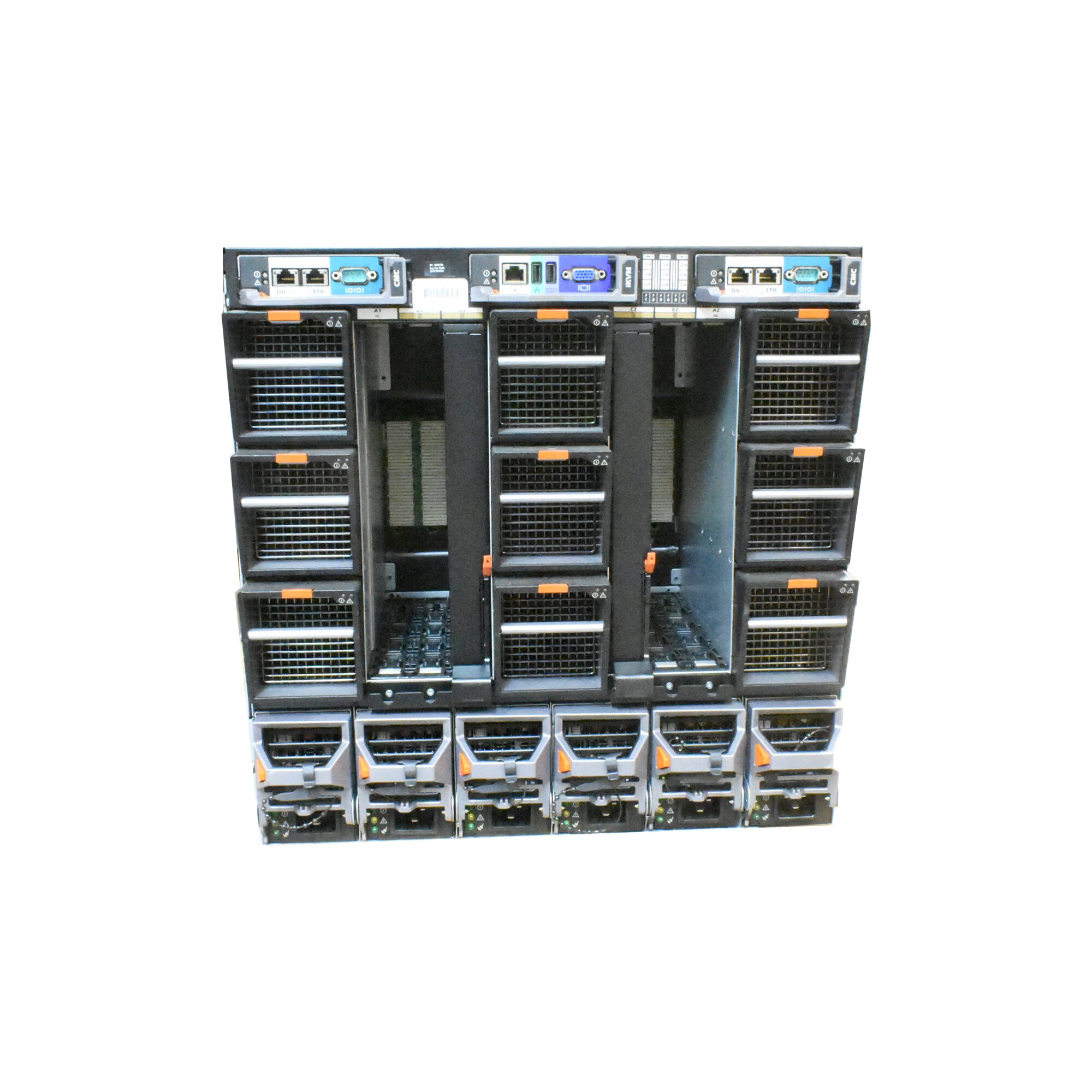 Dell PowerEdge M1000e BladeCenter BMX01 6x C2700A PSU 2x RK095 iKVM ...