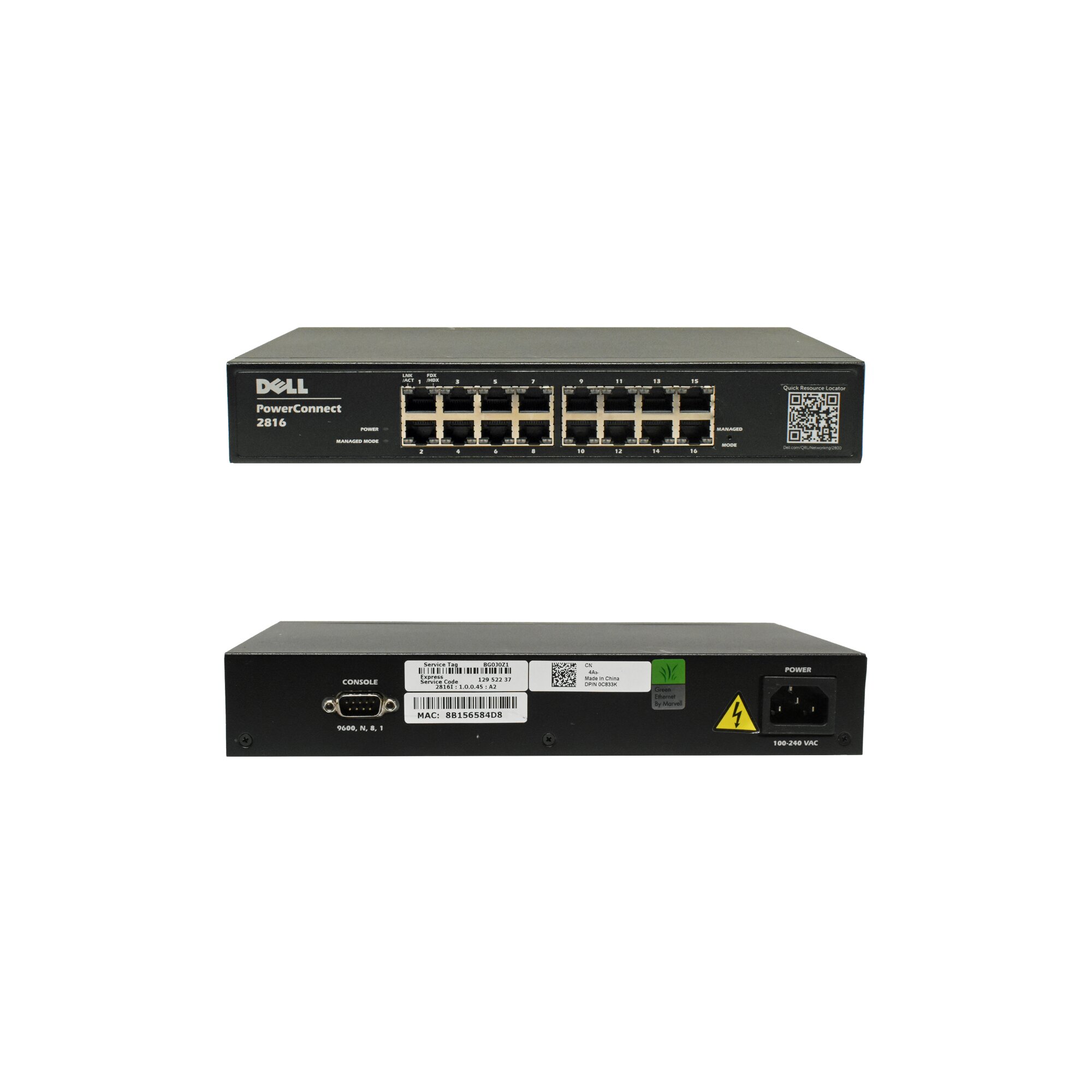 Dell PowerConnect 2816 16-Port 10/100/1000 Base-T C776K