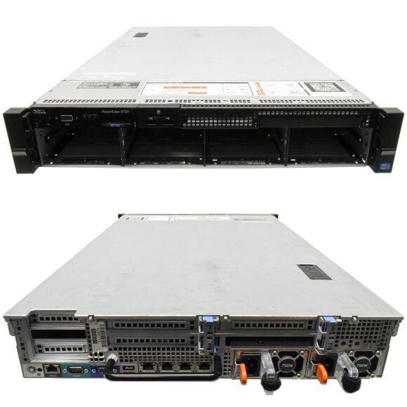 Dell PowerEdge R720 Server 2U H710p mini 2x E5-2660 CPU 64GB RAM 8x3.5 ...