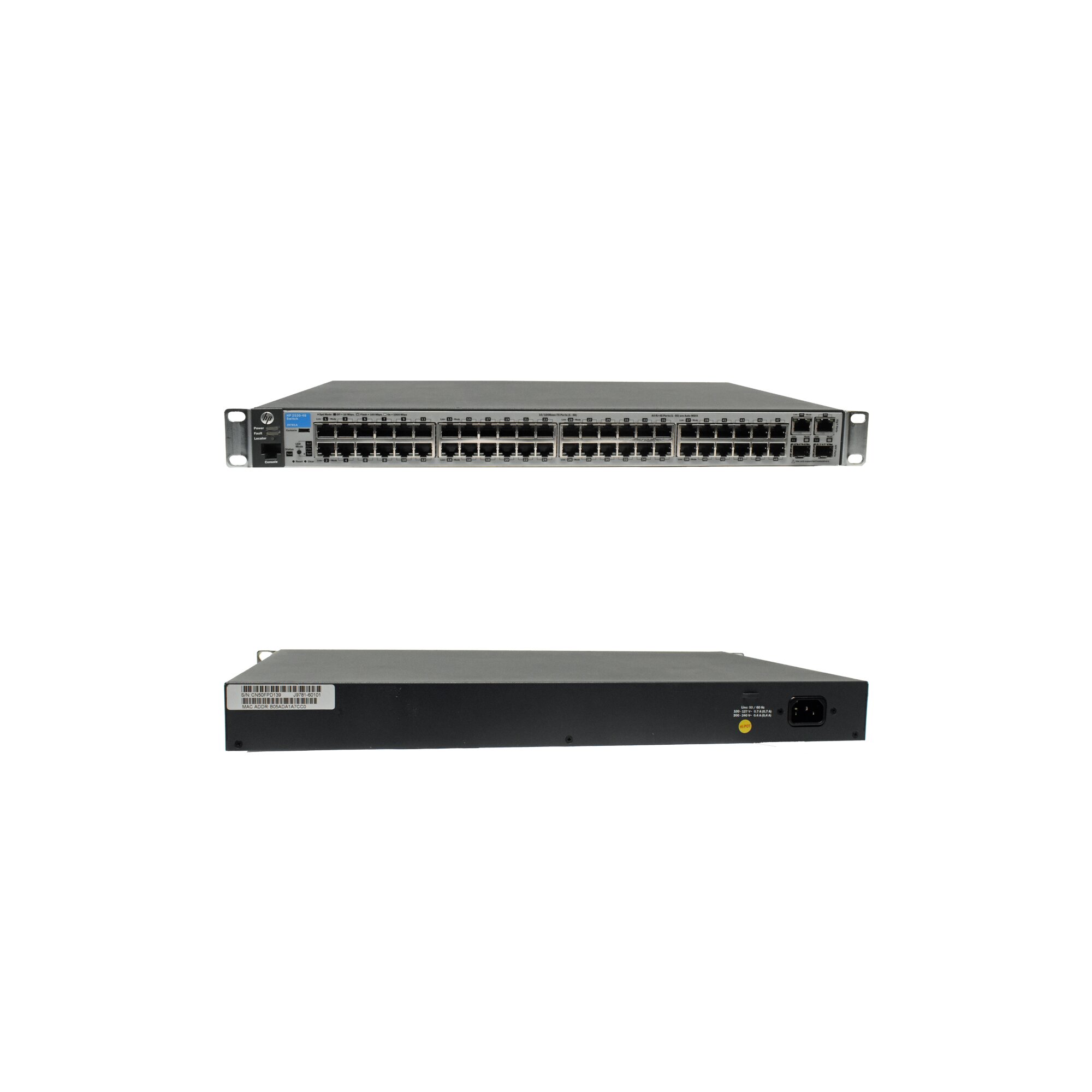 HP 2530-48 J9781A 48-Port Fast Ethernet Switch 2x GE 2 x SFP - Piospartslap
