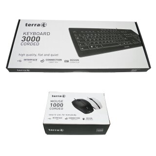 Terra Keyboard 3000 corded DE Black 2810663 + Mouse 1000 corded black ...