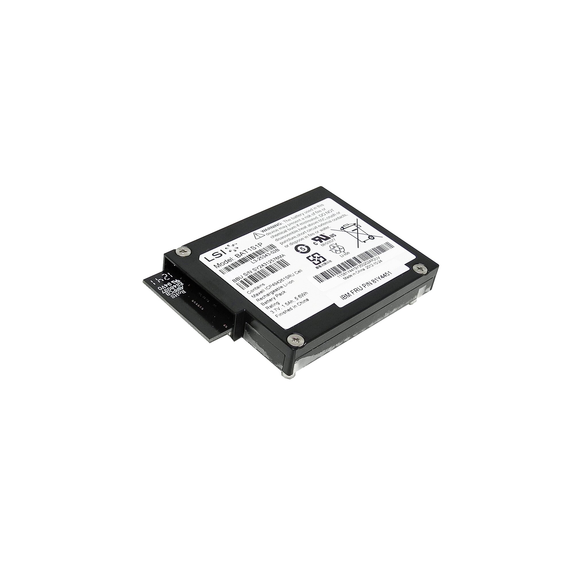 LSI BAT1S1P L3-25343-02B Backup Battery IBM M5000 Series Controller ...