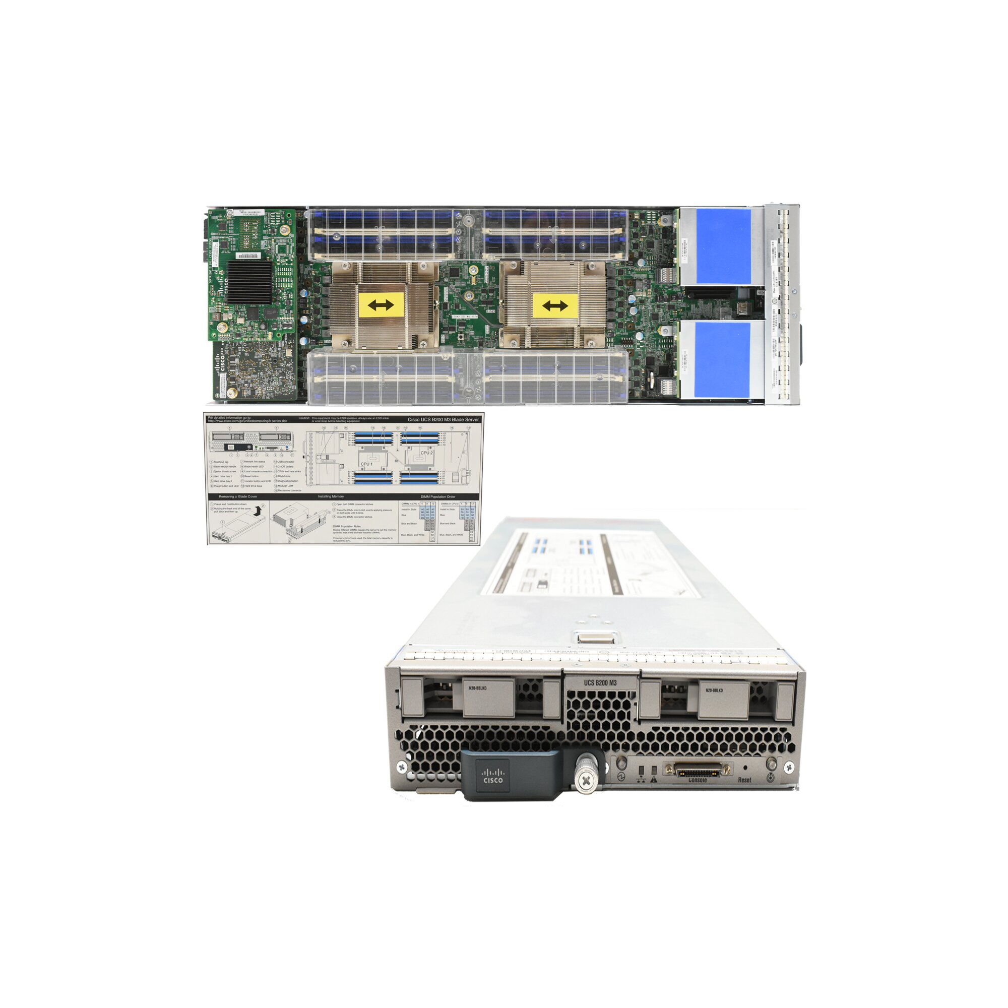 8 x Cisco UCS B200 M3 Blade Server 2x Kühler 1x10 GB Port 73-14641-02 ...