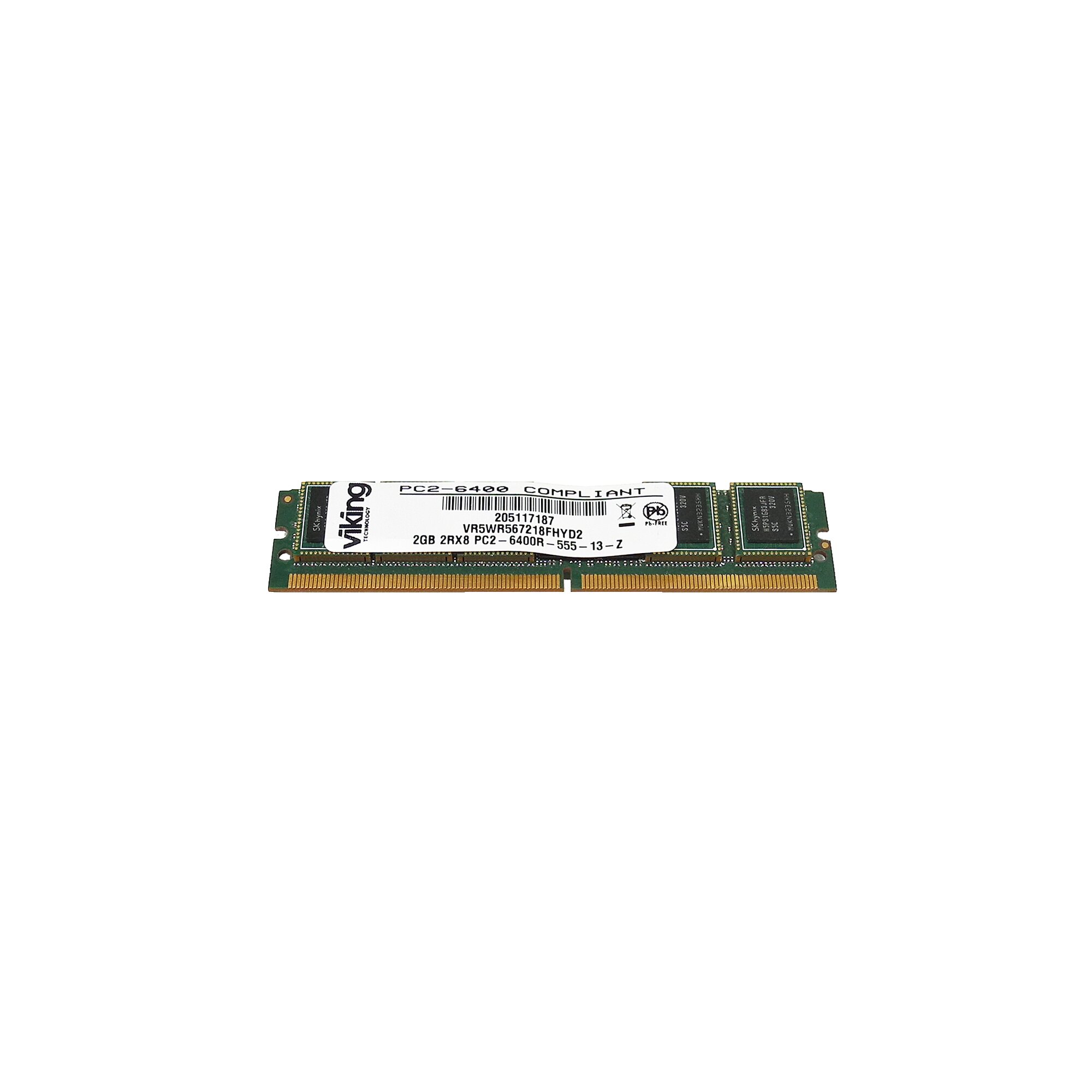 Viking 2GB 2Rx8 PC2-6400R DDR2 RAM VR5WR567218FHYD2 244-pin VLP Mini ...