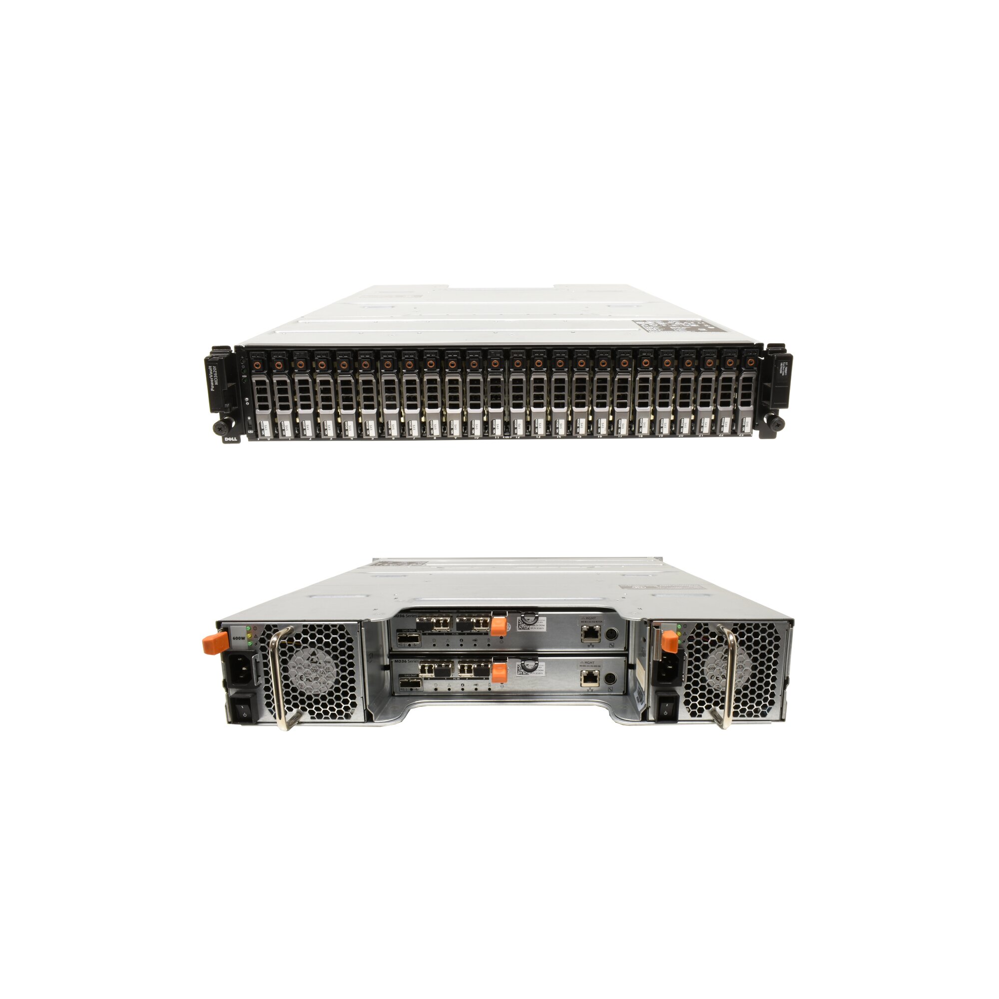Dell PowerVault MD3620f 2U 2x E02M004 8G Fibre Controller CG87V 24x ...