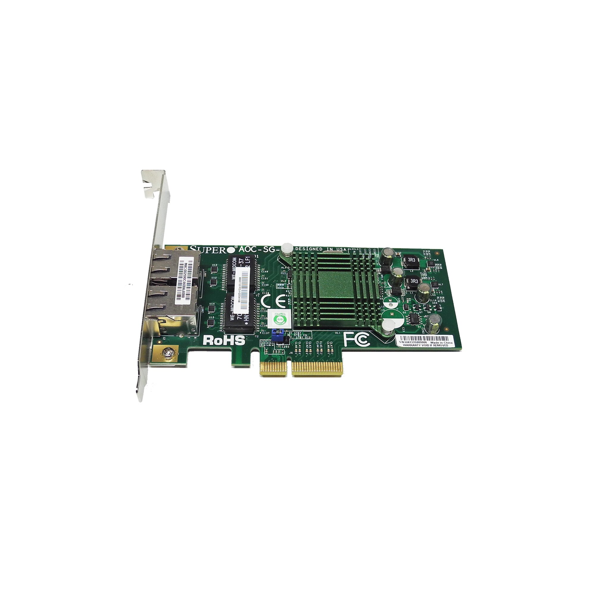 Supermicro AOC-SG-i2 Dual-Port Gigabit Ethernet PCI-Express x4 Network ...