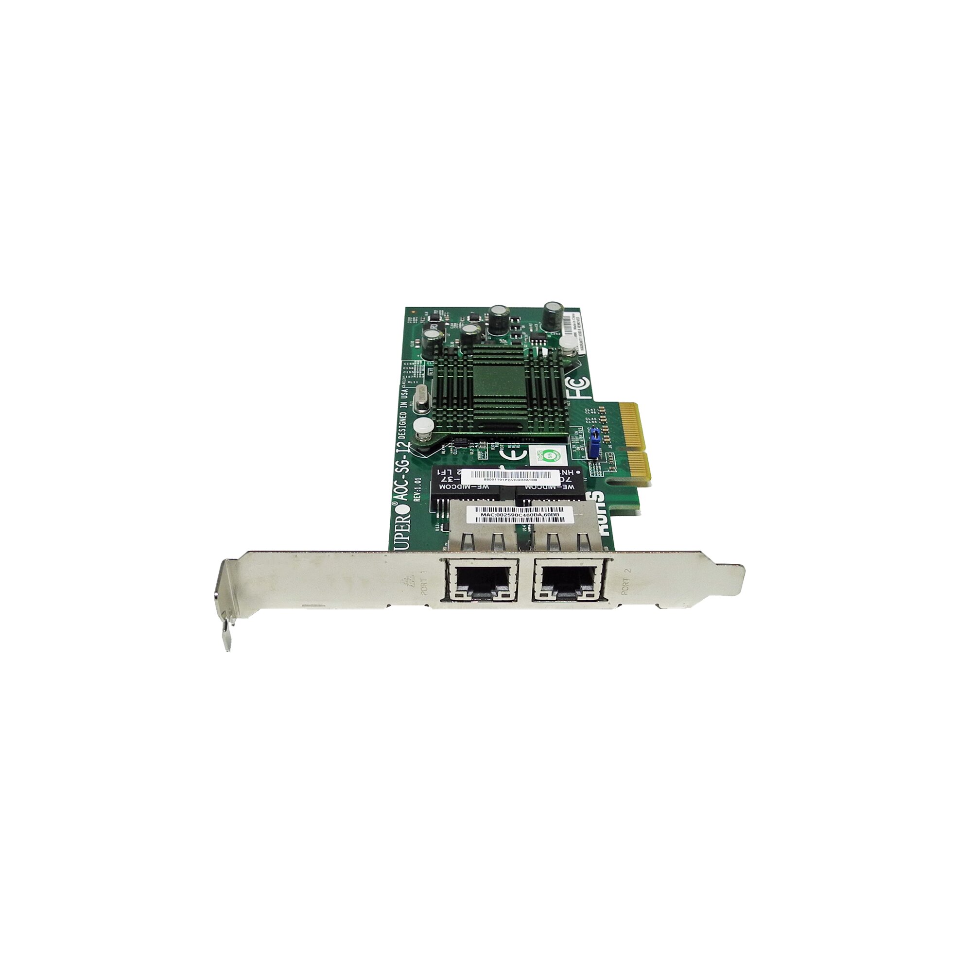 Supermicro AOC-SG-i2 Dual-Port Gigabit Ethernet PCI-Express x4 Network ...