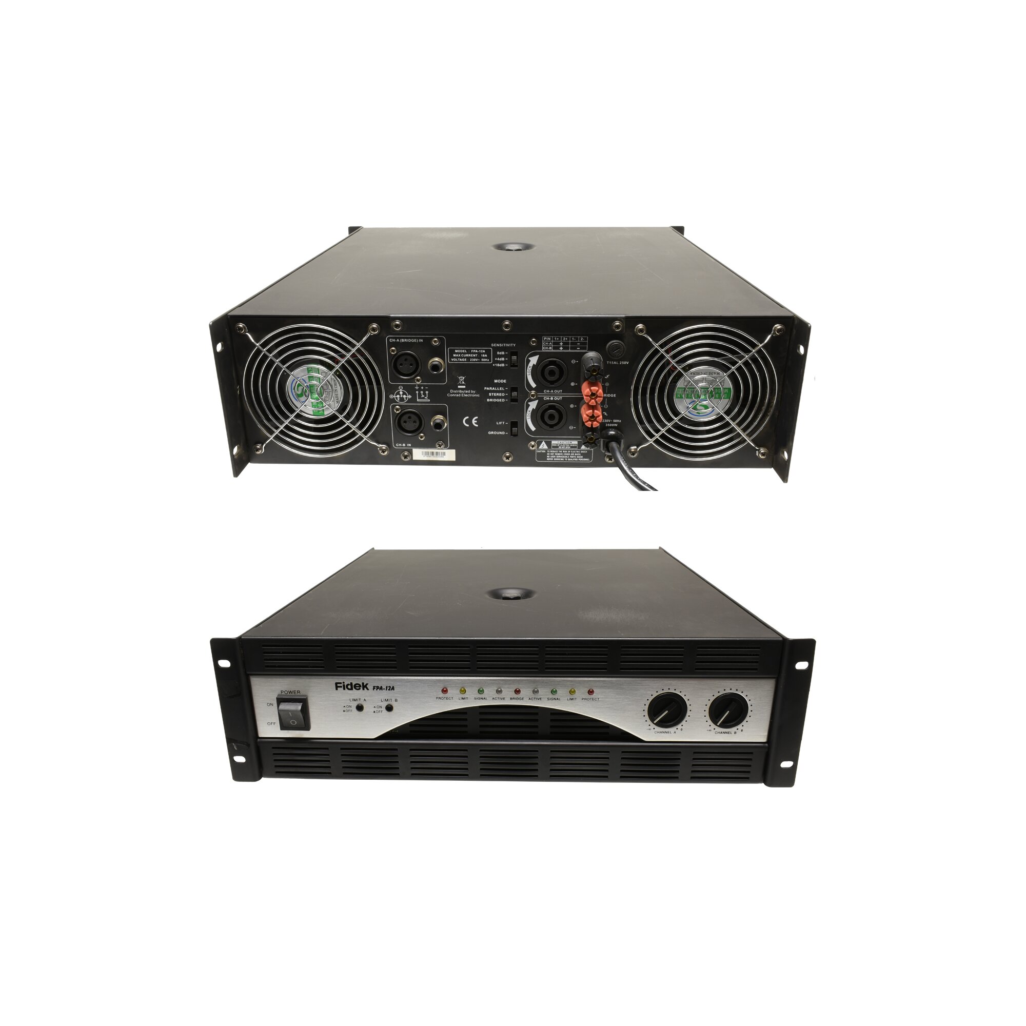Fidek FPA-12A 2x 1500W Power Amplifier Verstärker Endstufe XLR SPK ...