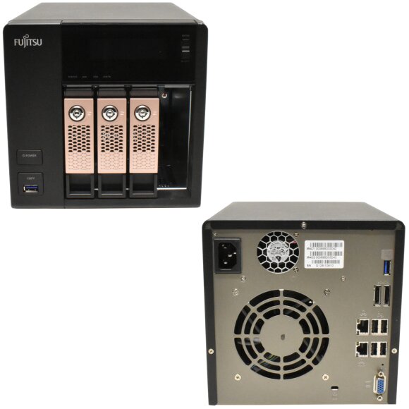 Fujitsu Celvin NAS Q800 Intel Atom D525 1GB RAM 3x 1TB 3.5 HDD 4Bay USB ...