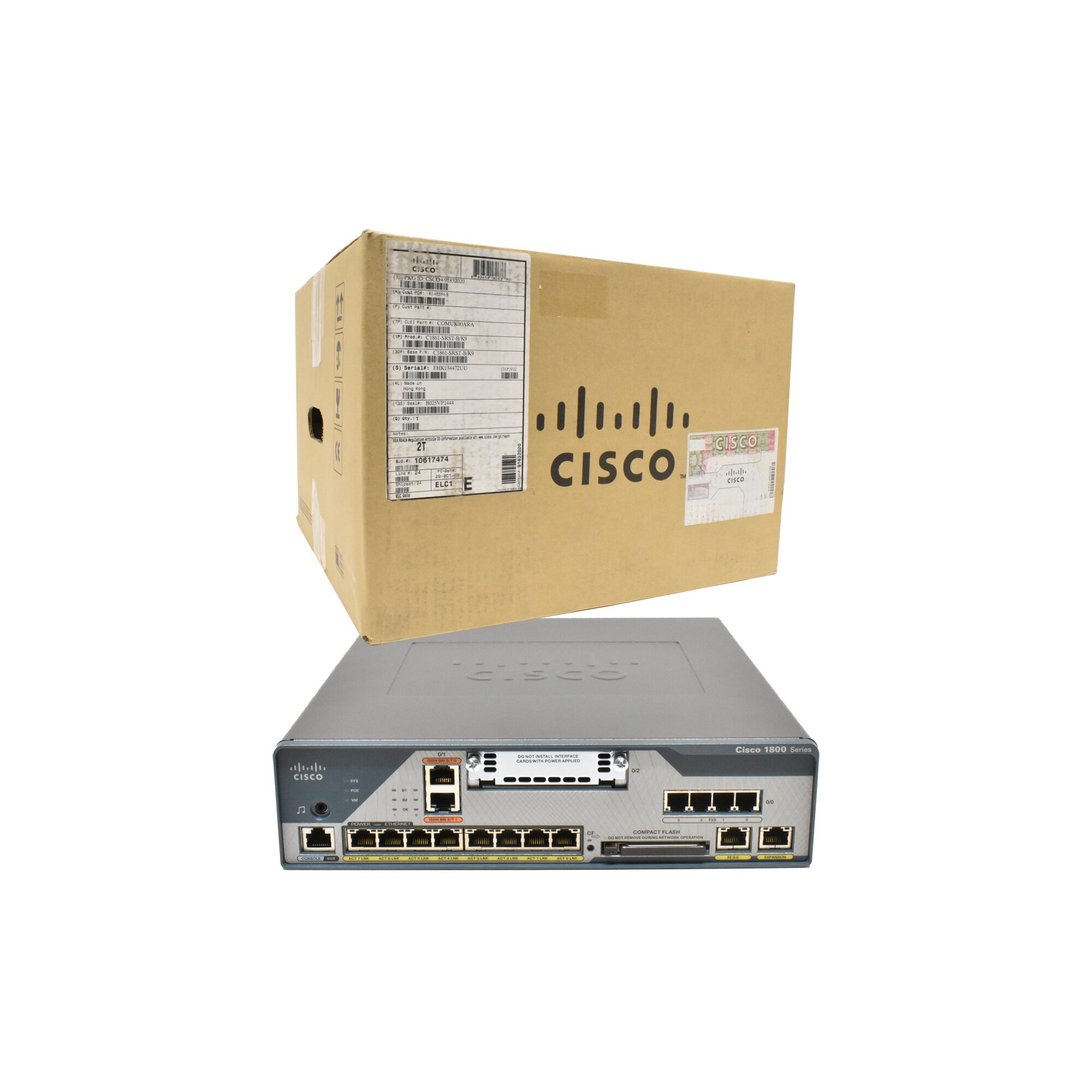 CISCO C1861-SRST-B/K9 8 port SRST CME 8x PoE 4FXS 2BRI NEU NEW ...