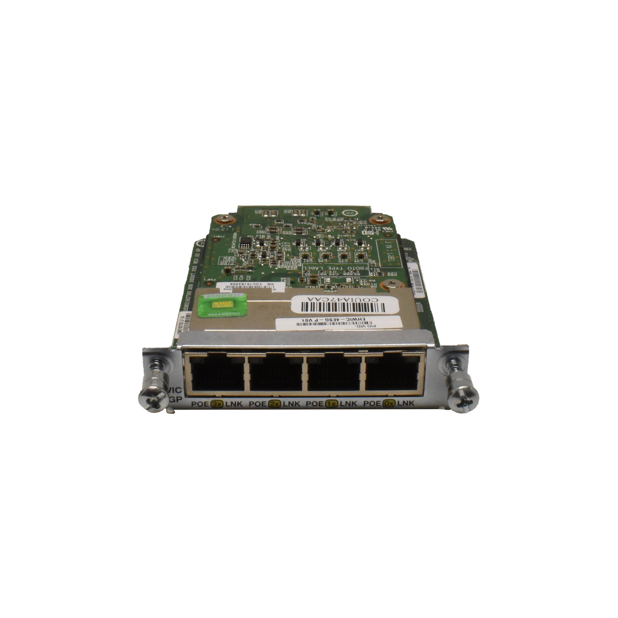 Cisco EHWIC-4ESG-P 74-7180-01 Four port 10/100/1000 Ethernet switch interface card w/PoE ...
