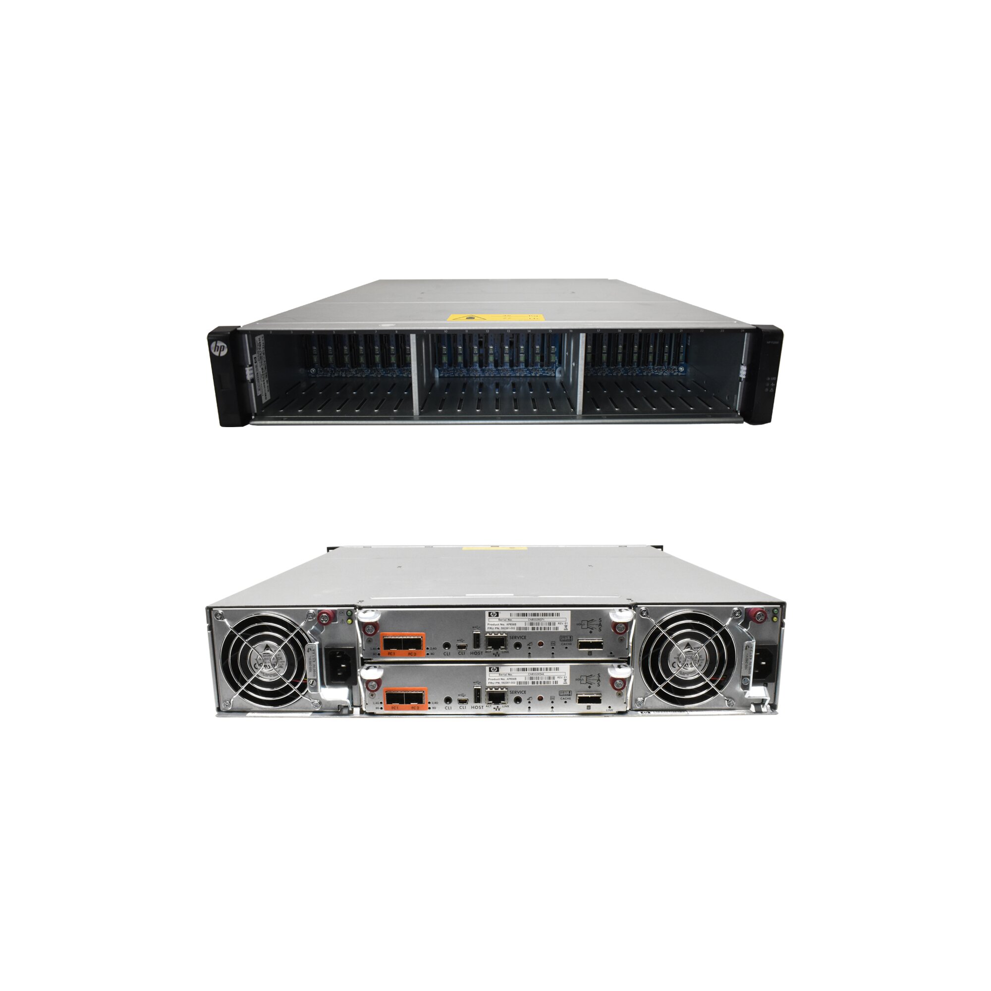 HP P2000 G3 SFF Modular Smart Array 2x AP836B Controler 24x 2,5 Bay 2x PSU 592267-002 - Piospartslap