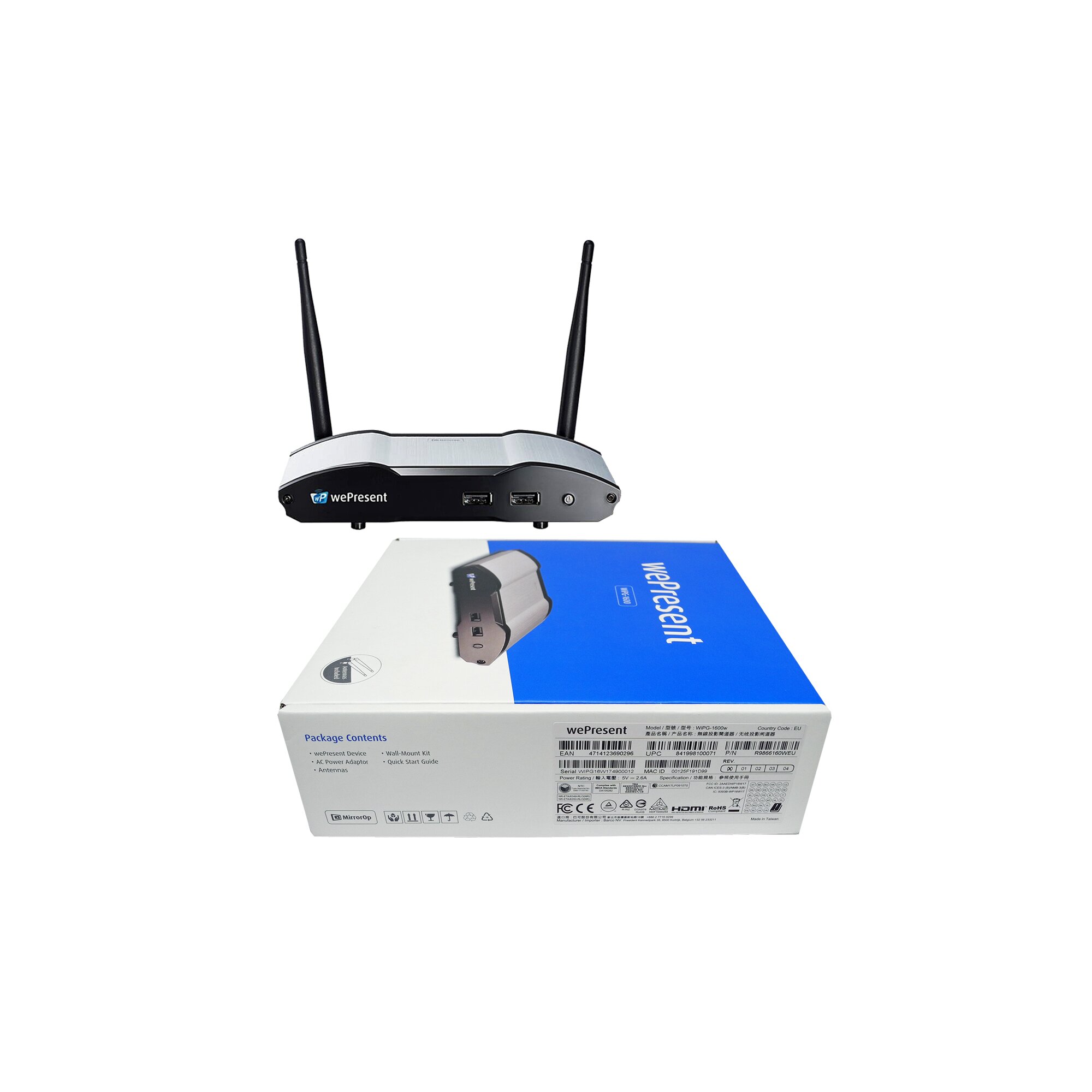 Barco wePresent WiPG-1600w Kabellose Multimedia Präsentationssystem neu ...