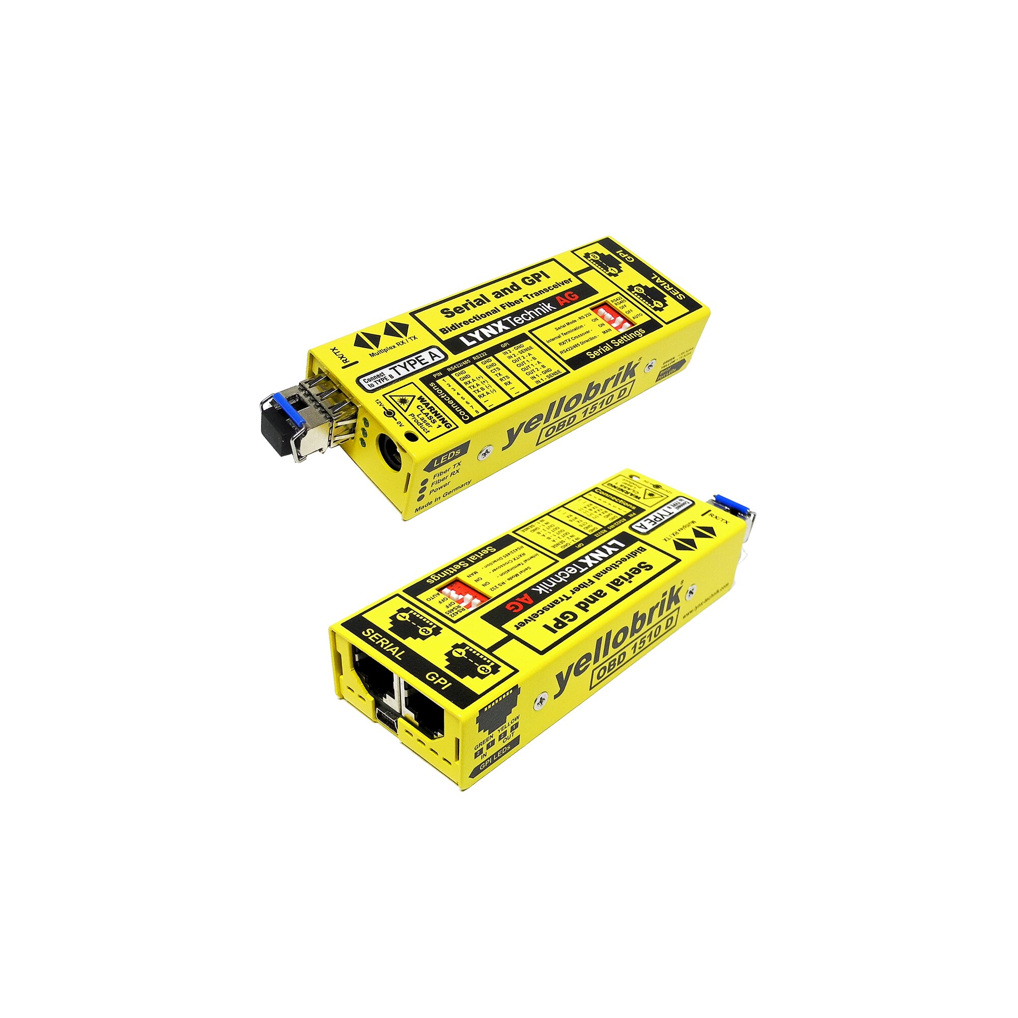 LYNX Technik Yellobrik OBD 1510 D Serial and GPI Bidirectional Fiber ...