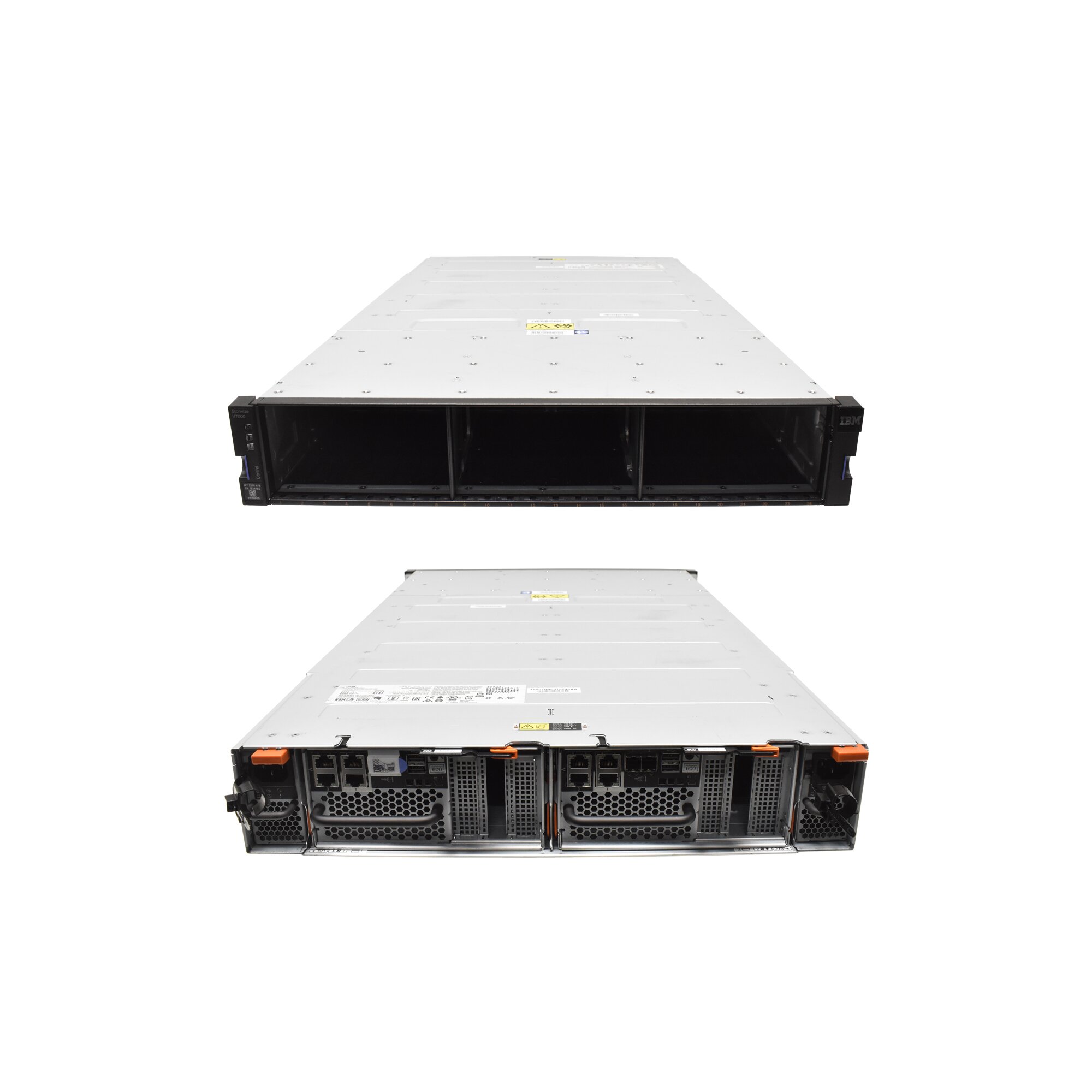IBM Storwize V7000F 2076 AF6 2x Controller 64GB 01LJ743 1Gb iSCSI 24x ...