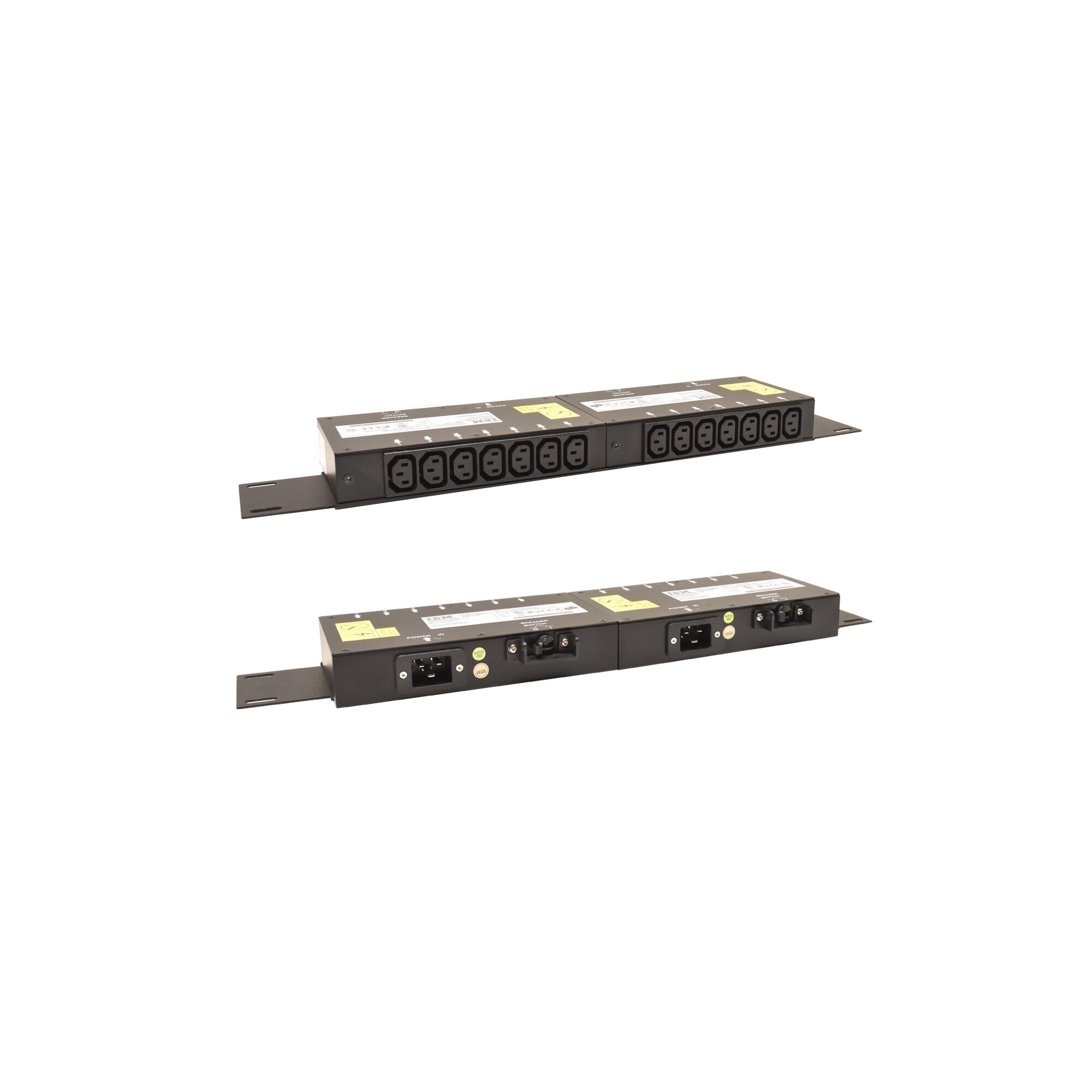 2 x IBM PDU 9306-RTP 39Y8914 39Y8907 mit Verbindungsblech 7x C13 1x C20 ...