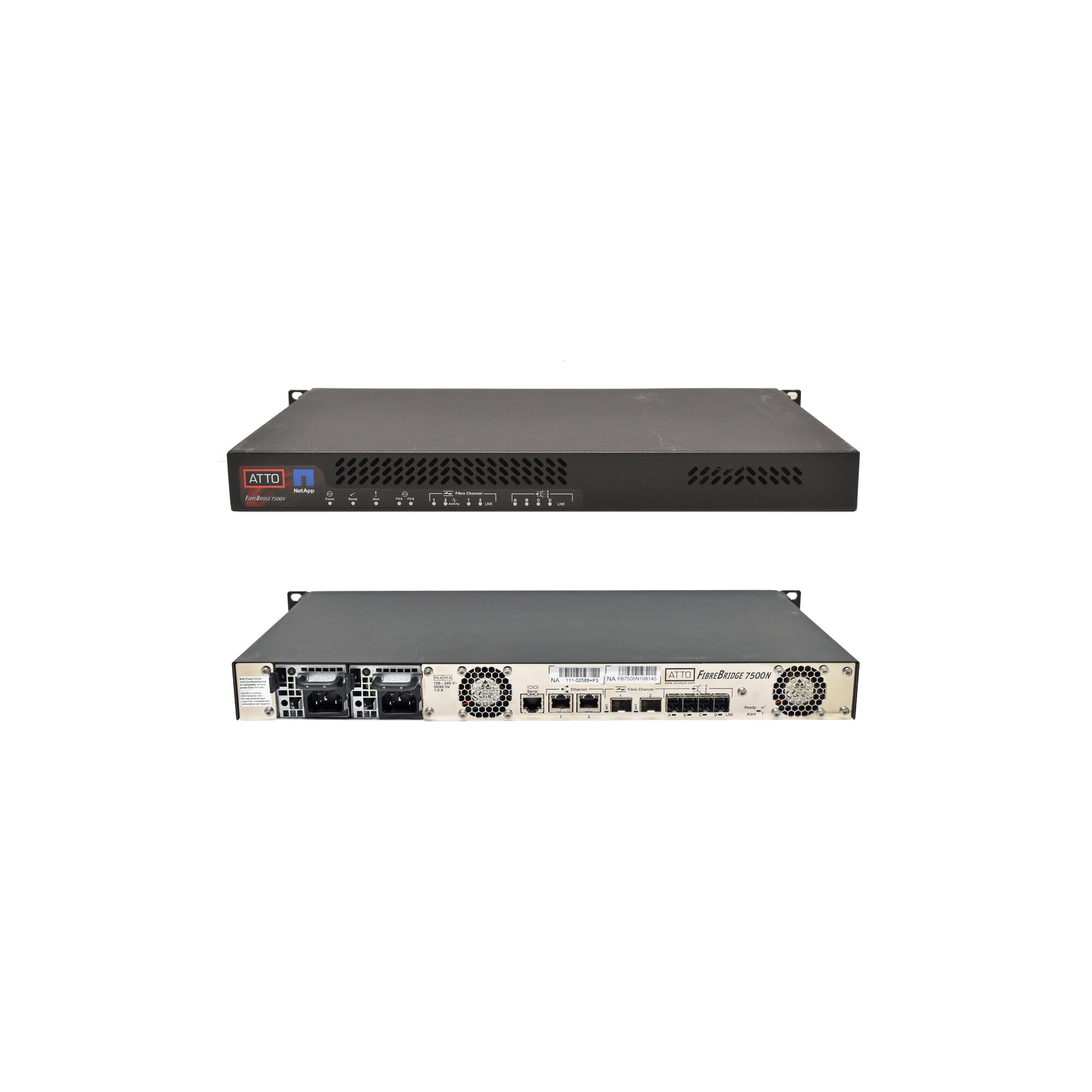 ATTO FibreBridge 7500N FCBR-7500-DN1 4163-0054-R00 16GB FC to 12GB SAS ...