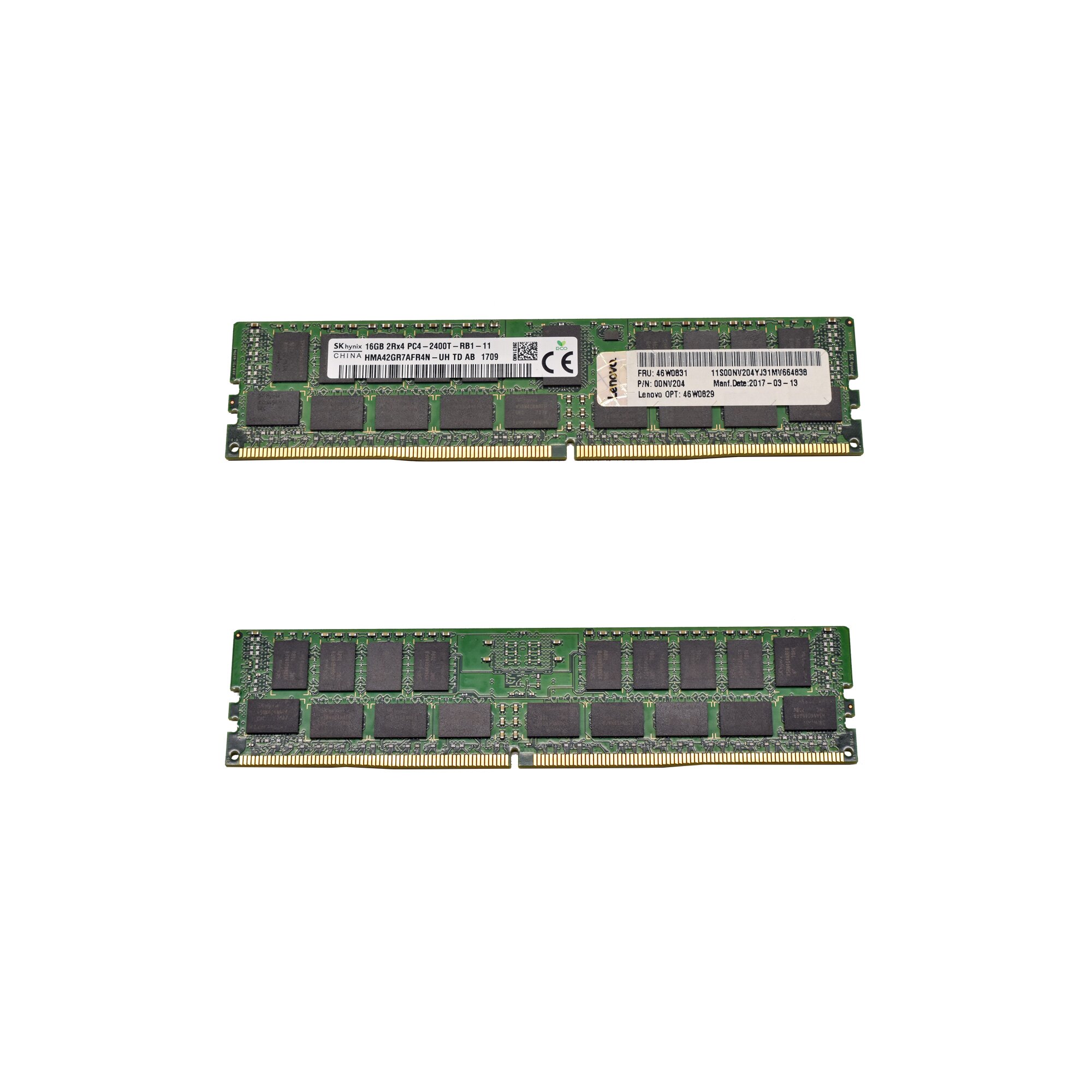 32GB Lenovo SKhynix 2x16GB 2Rx4 PC4-2400T DDR4 RAM HMA24GR7AFR4N-UH 46W0831 46W0829