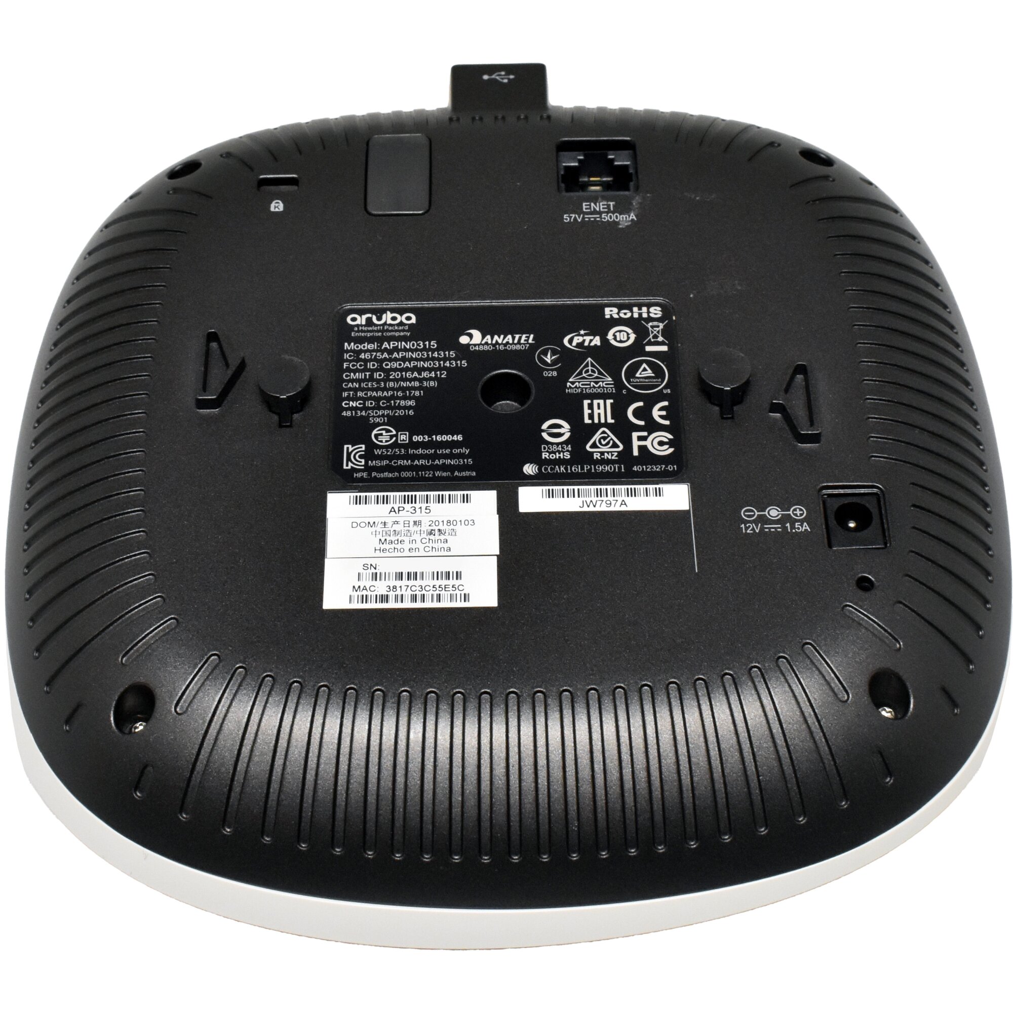 Aruba AP-315 Dual 2x2/4x4 WLAN Access Point JW797A - Piospartslap