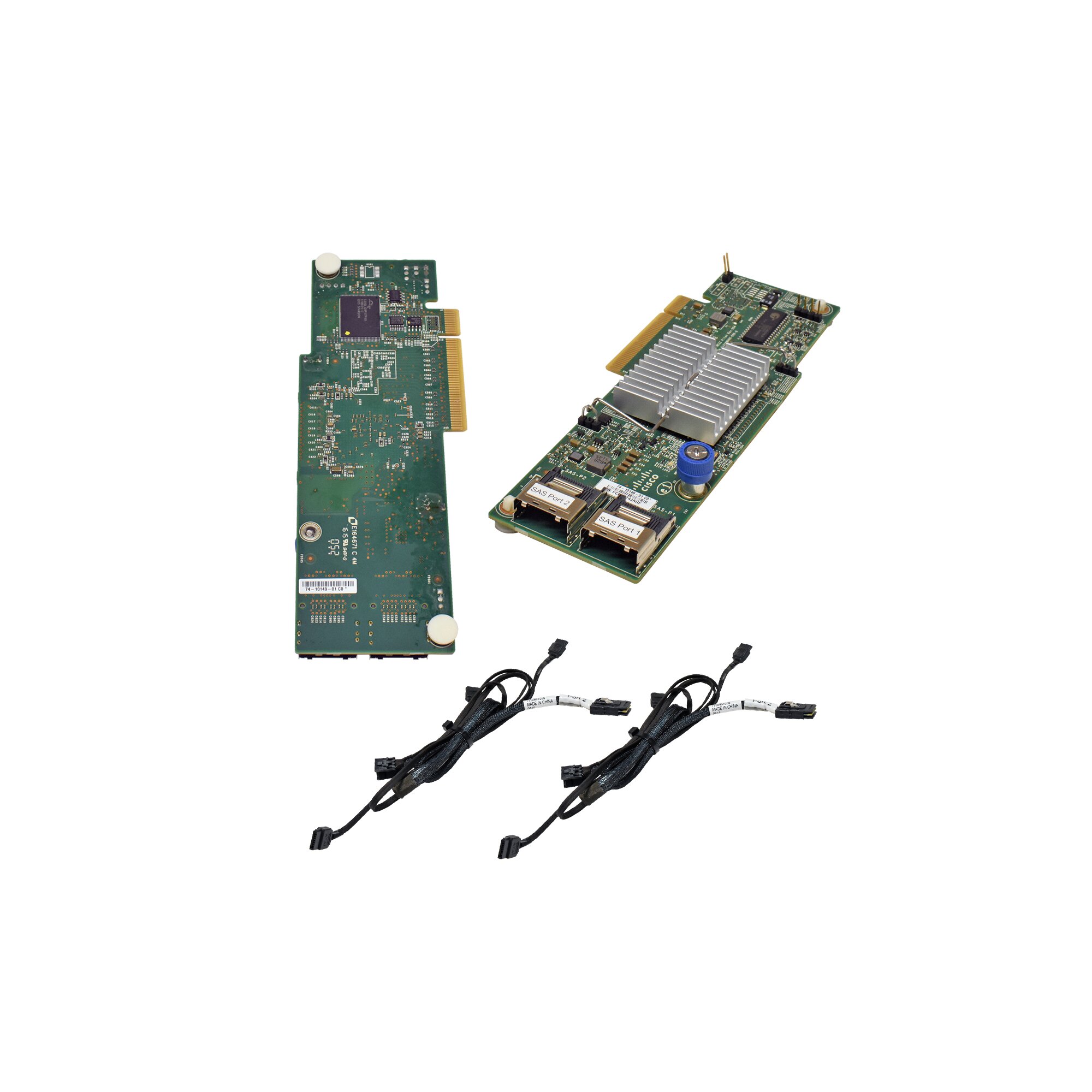 Cisco PCIe Mezzanine Card 74-10149-01 SAS RAID Controller Karte + 2 ...
