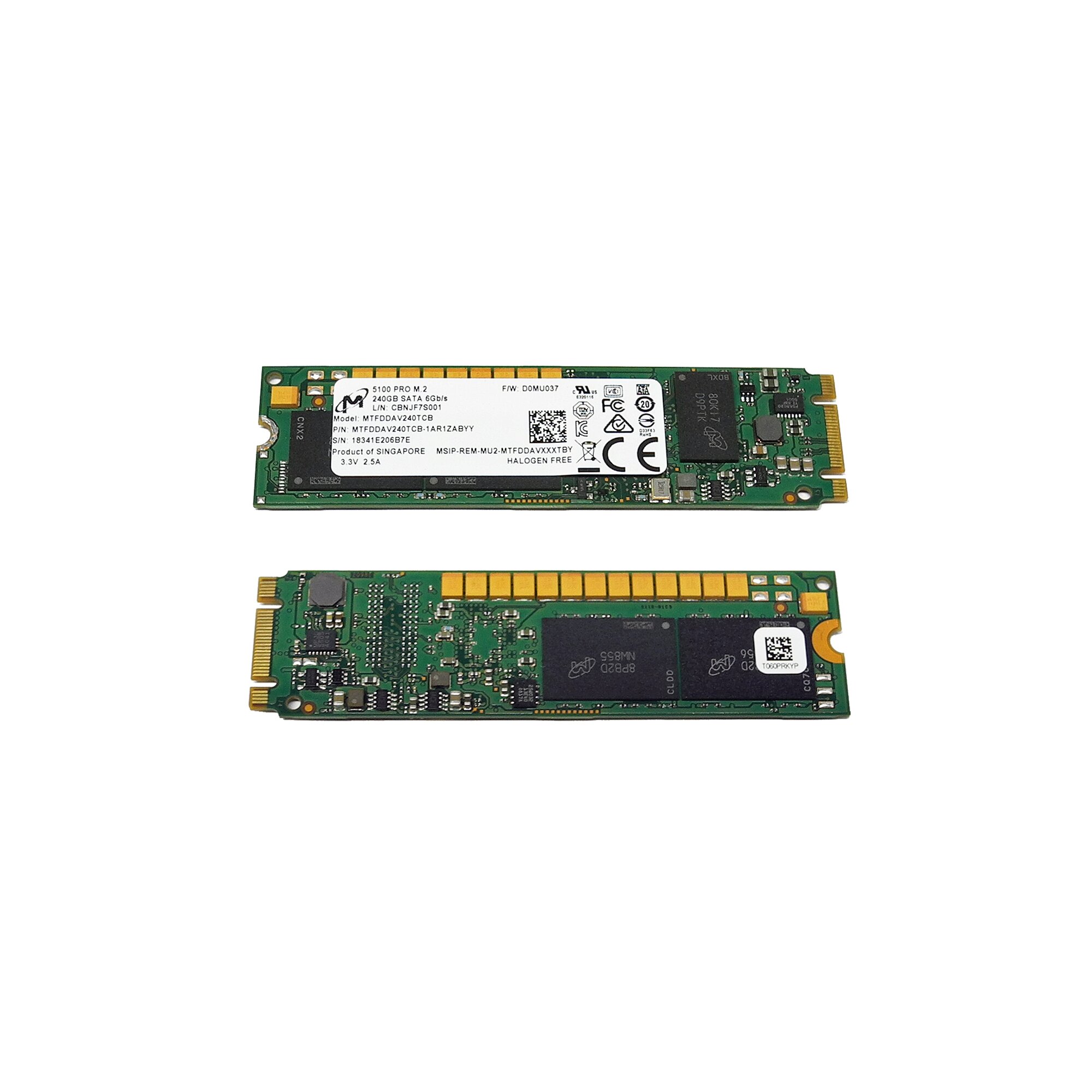 Micron 240GB MTFDDAV240TCB Solid State Drive (SSD) 240 GB M.2 2280 SATA ...
