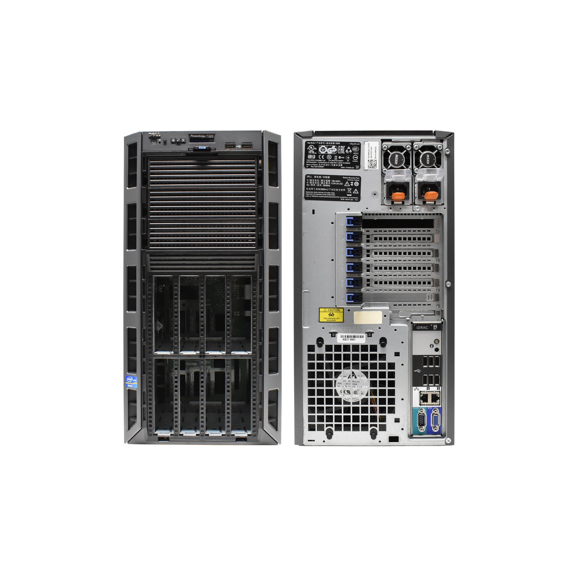 Dell PowerEdge T320 Tower Barebone no CPU 1x Kühler no RAM PERC H710 ...