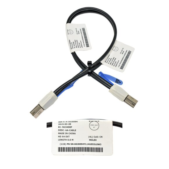 Datenkabel 0,6m IBM 12G Mini SAS HD Kabel 00J0094 SFF-8644 - SFF-8644 ...