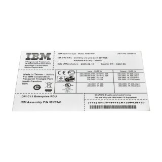 IBM DPI C13 Enterprise PDU 9306-RTP 39Y8941 39Y8918 39Y8925 3 Phasen ...