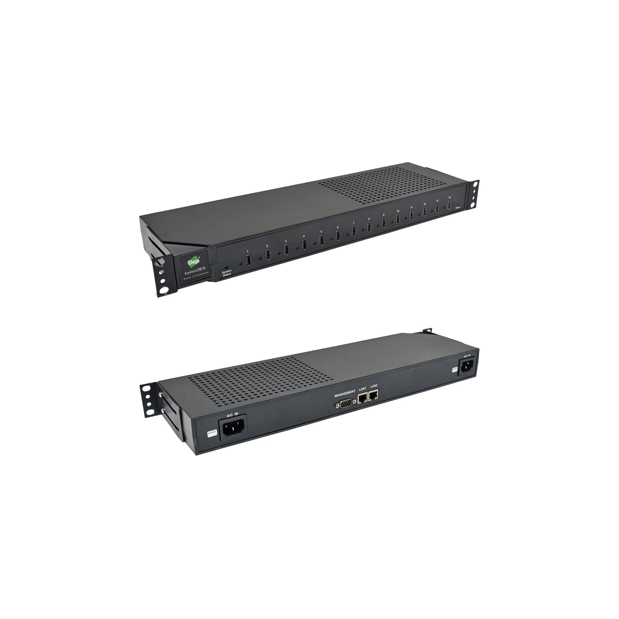 Digi Anywhere USB-14 Remote I-O Concentrator AW-USB-14 50001681-01 ...