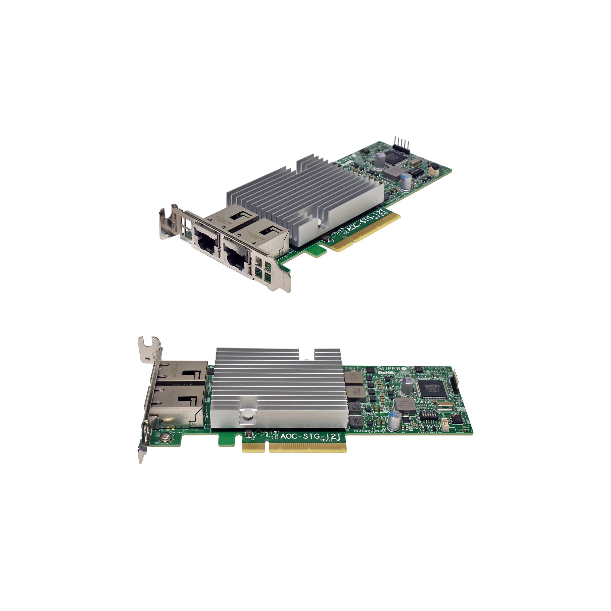 Supermicro AOC-STG-i2T Rev 2.00 Dual-Port 10GbE PCIe x8 Ethernet ...