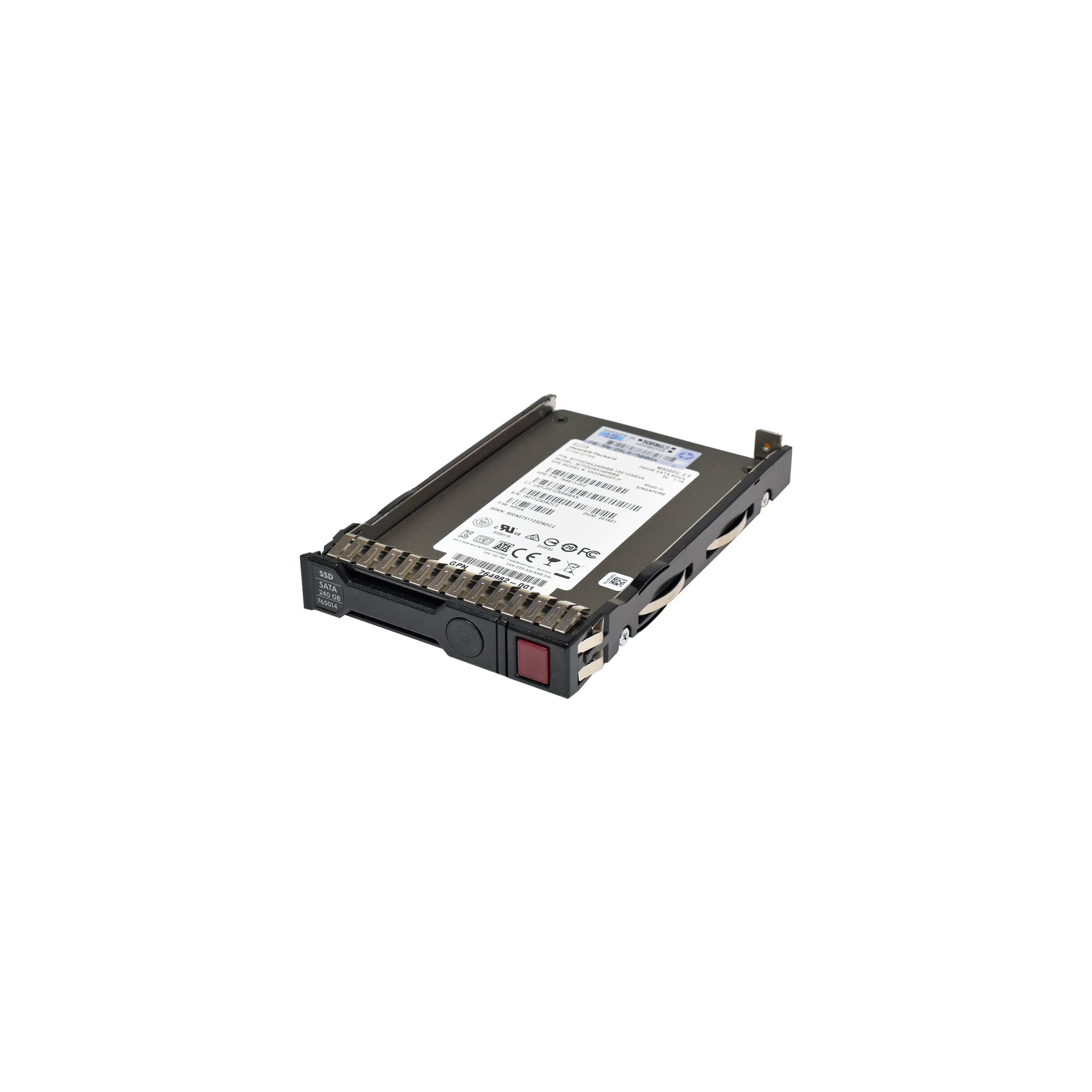 HP 480 GB 2.5“ 6Gbps SATA SSD MTFDDAK480MBB 765015-001 G8 G9 Rahmen ...