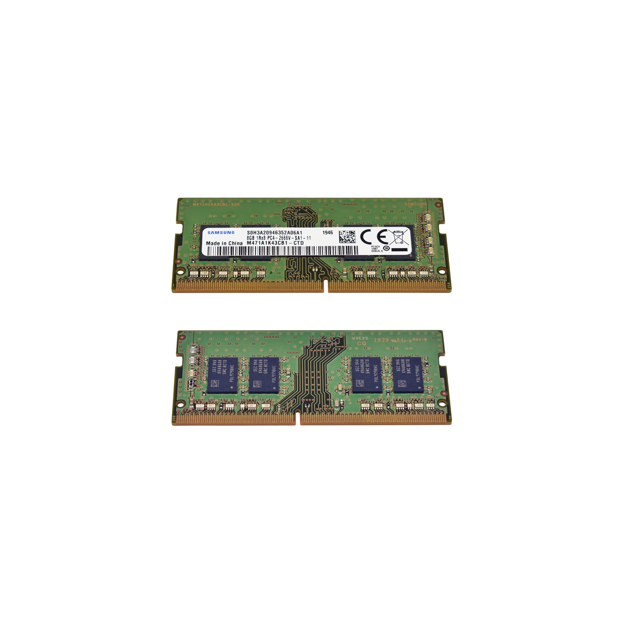 Samsung 8GB 1Rx8 PC4-2666V M471A1K43CB1-CTD SO-DIMM - Piospartslap