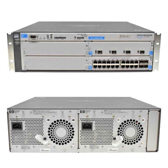HP ProCurve 4204vl J8770A 3U Modular Switch + 4-Port Modul J8776A + 24 ...