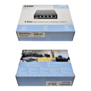 D-Link DES-105 5-Port Fast Ethernet Desktop Switch NEU/NEW - Piospartslap