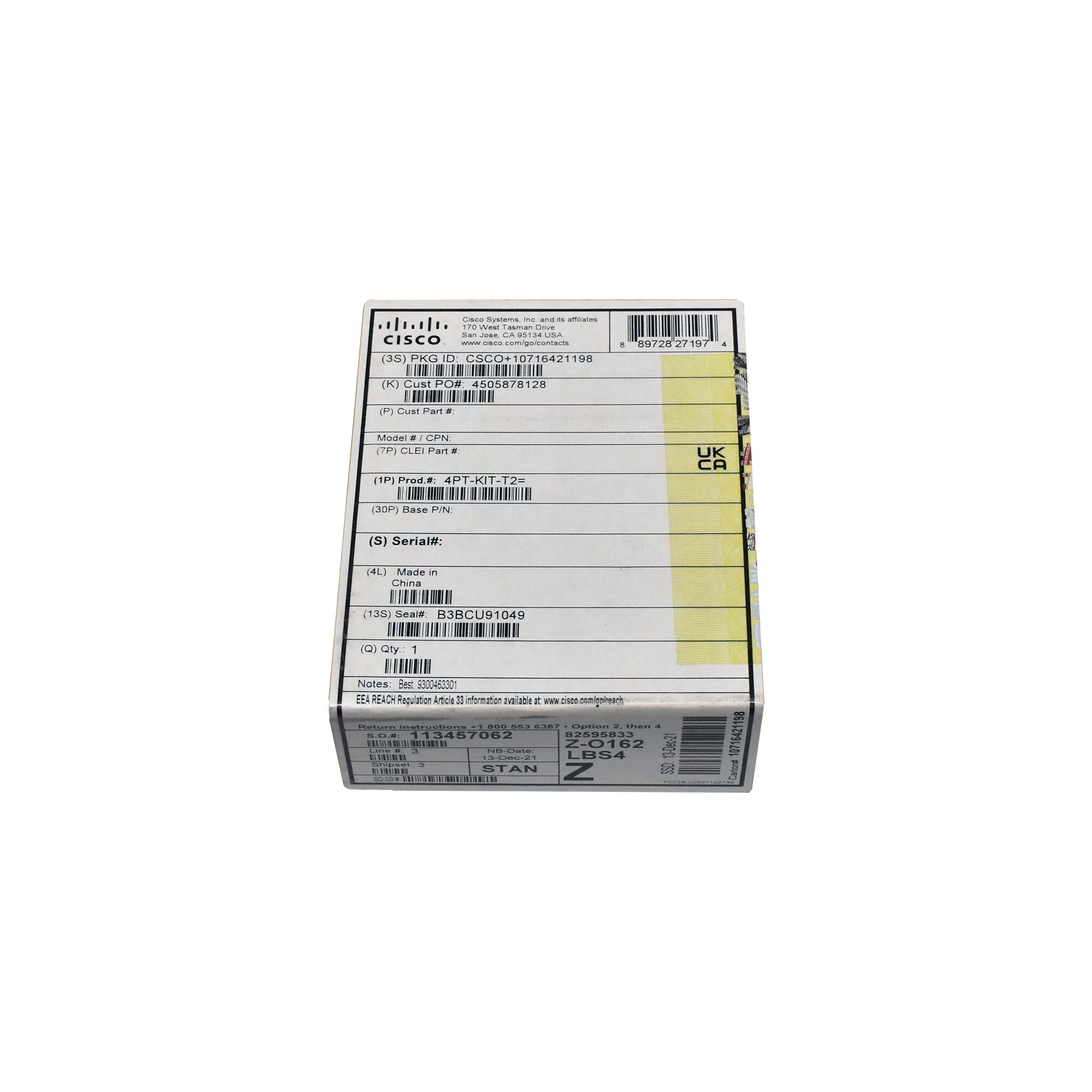 Cisco Rack Rail Kit Rackschienen 4PT-KIT-T2= für Cisco C9300-48UXM-A ...