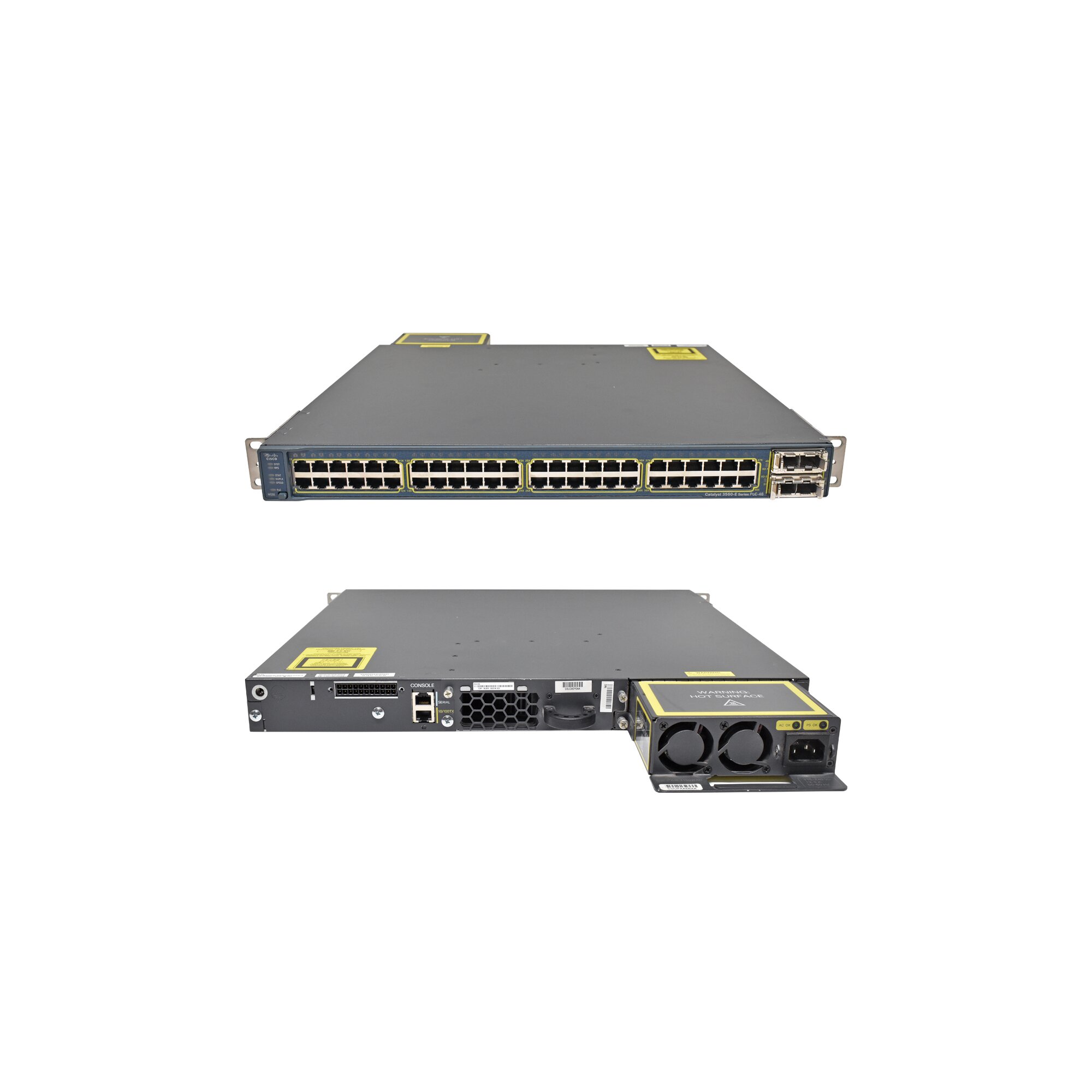 Cisco Catalyst WS-C3560E-48PD-F 48-Port PoE Gigabit Ethernet Switch 2 x ...
