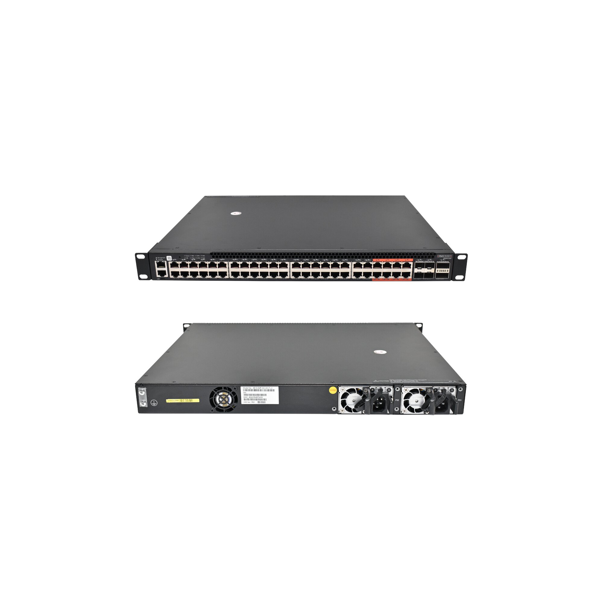 Edge-Core 4610-54P-OC-AC-F 54-Port PoE Switch 2x QSFP 4x SFP+ 2x mini GBICs