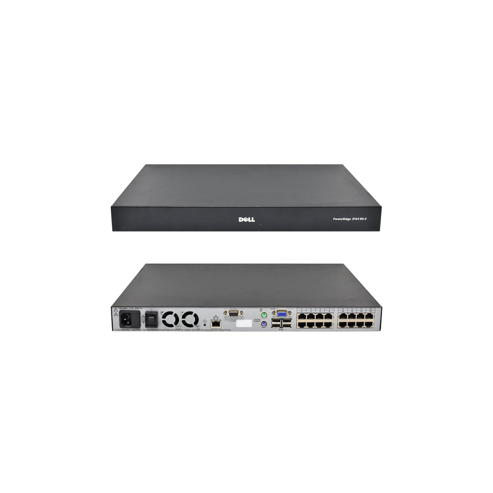 Dell PowerEdge 2161 DS-2 0W820G 16-Port Fast Ethernet KVM Switch ...