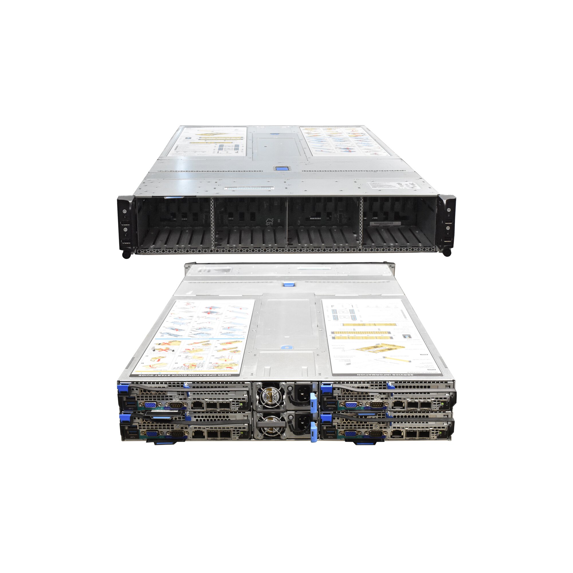 Quanta Server T41S-2U + 4x Node no CPU no PC4 8x Heatsink 4x D51B 10G ...