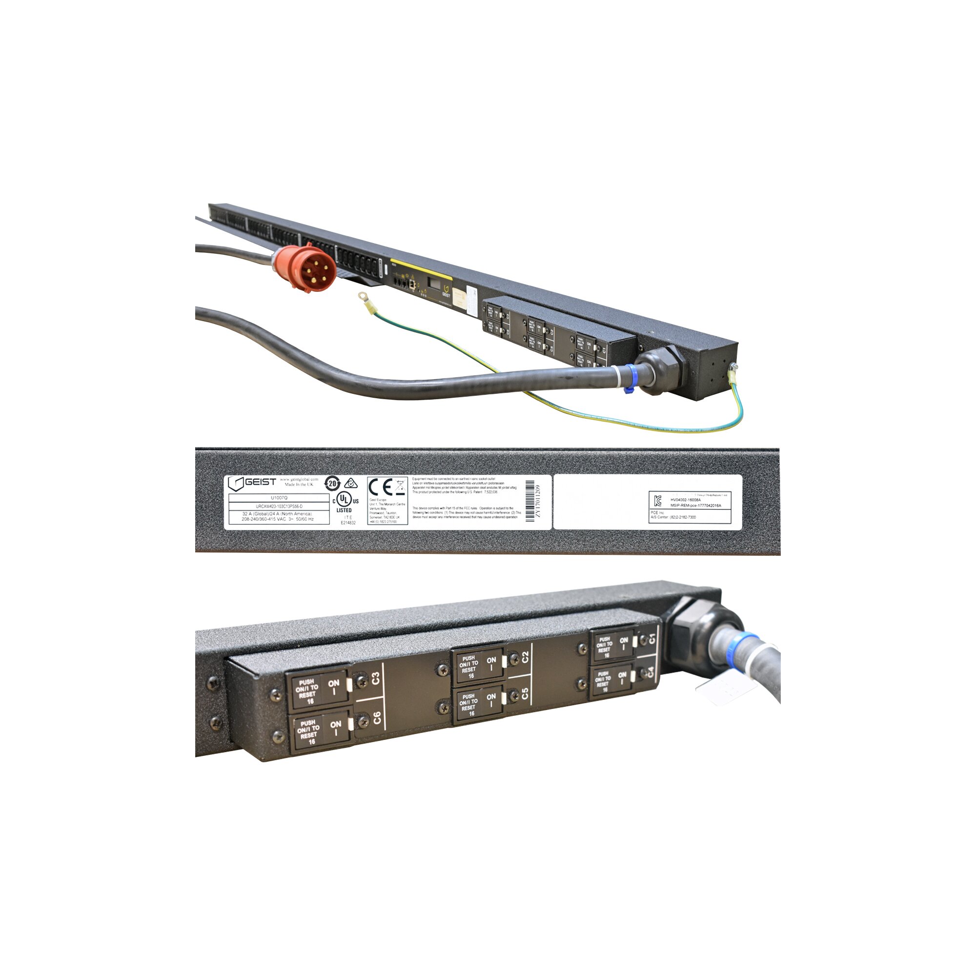 Geist RCX-D U1007Q URCXW423-103C13PS56-D 42xC13 Metered PDU 3-Phasen ...