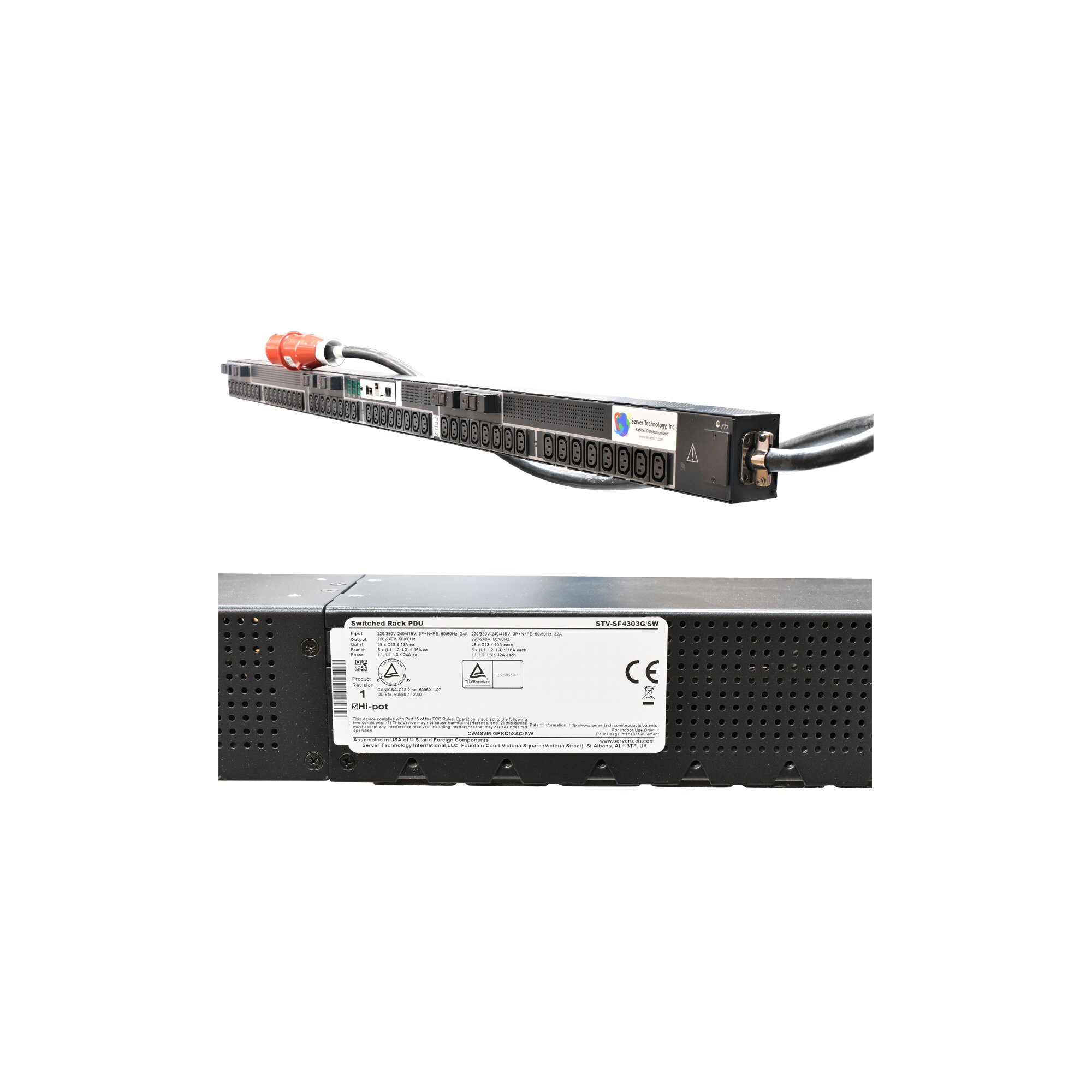 Server Technology 3 Phasen PDU STV-SF4303G/SW CW48VM-GPKQ58AC/SW mit ...