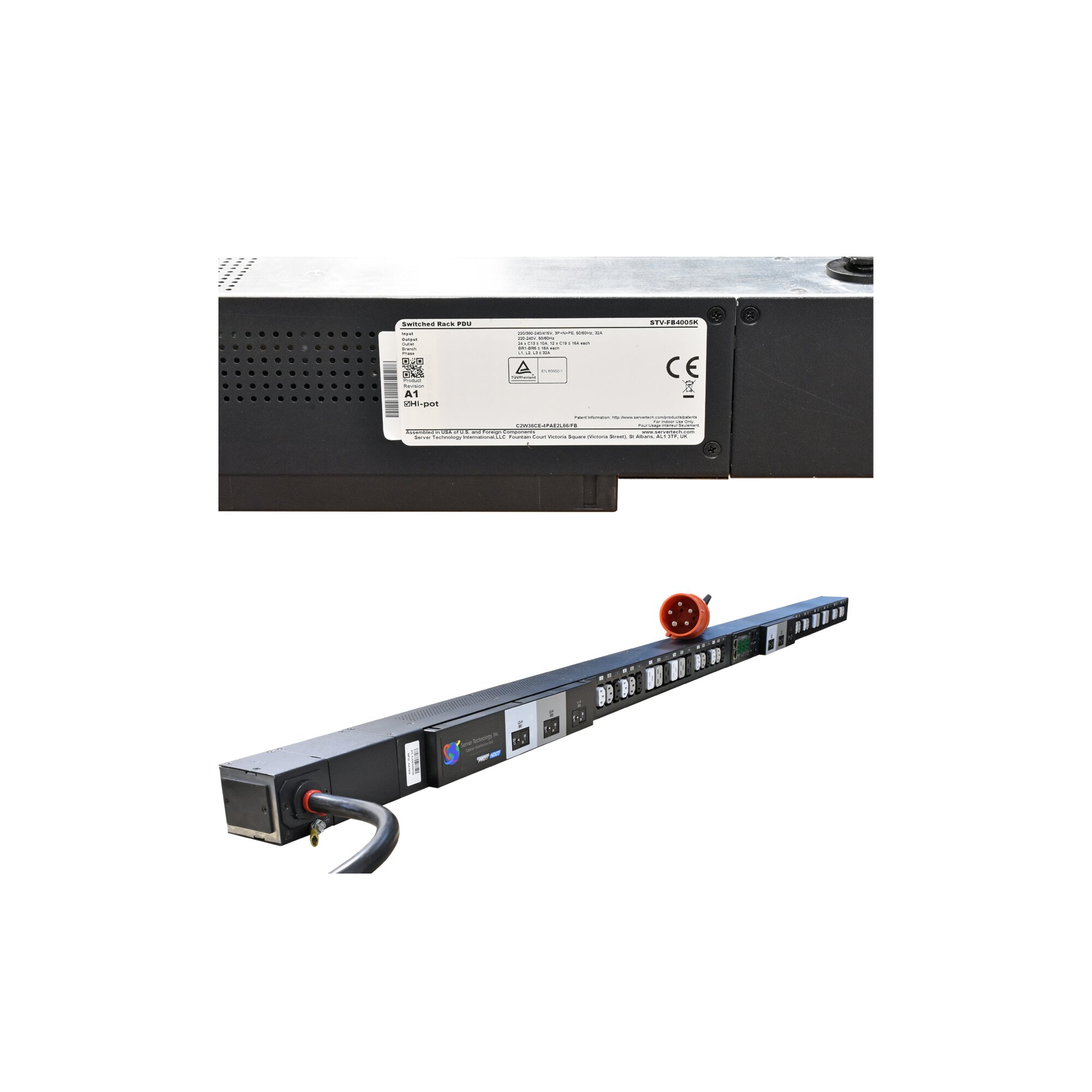 Server Technology Pro2 HDOT 3 Phasen PDU STV-FB4005K C2W36CE-4PAEL66/FB ...