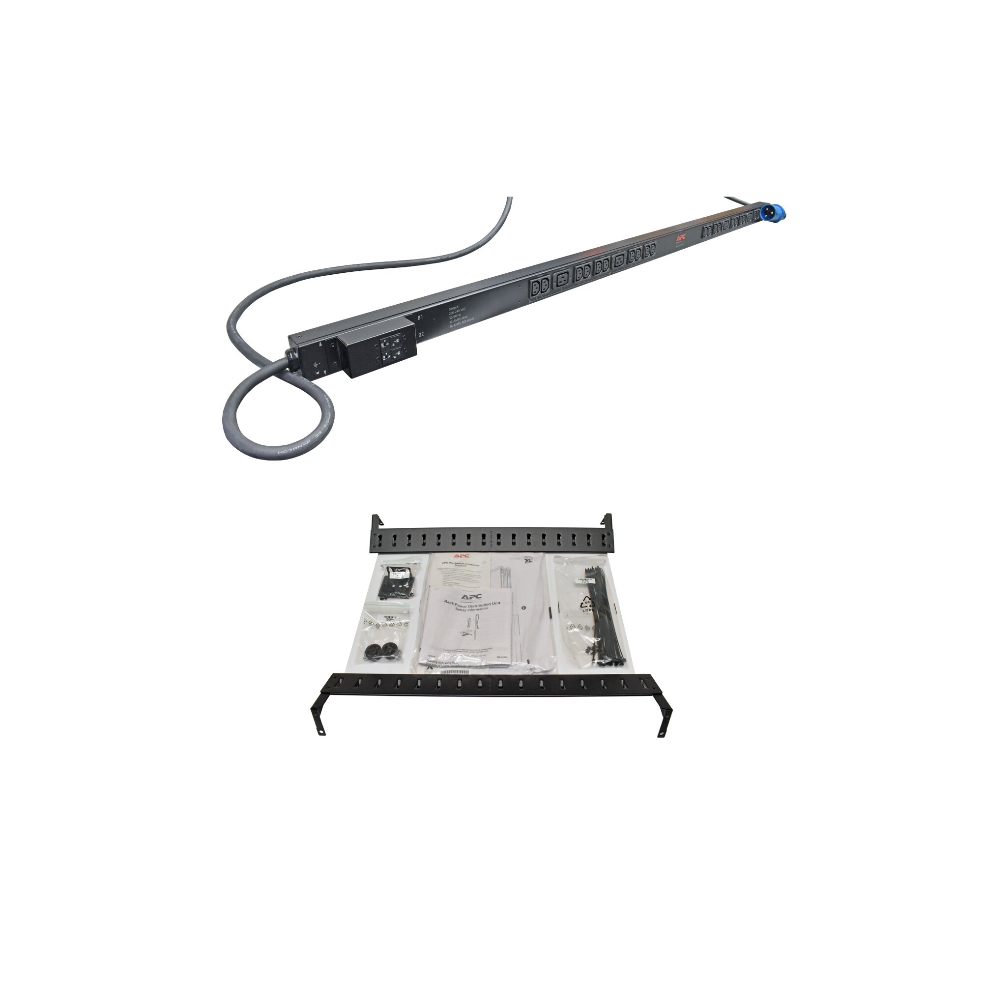 APC AP7553 Rack PDU Basic Null HE 32A 230V 20x C13 4x C19 + Zubehör NEW ...