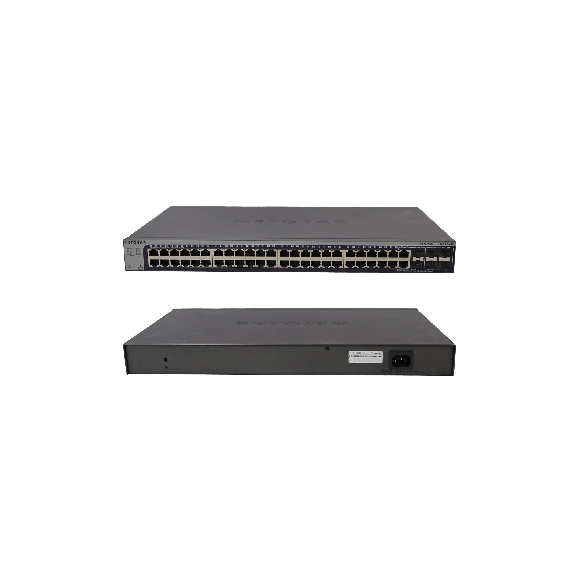 Netgear ProSafe GS752TS GS752TSB V1H1 48-Port Gigabit Stackable ...