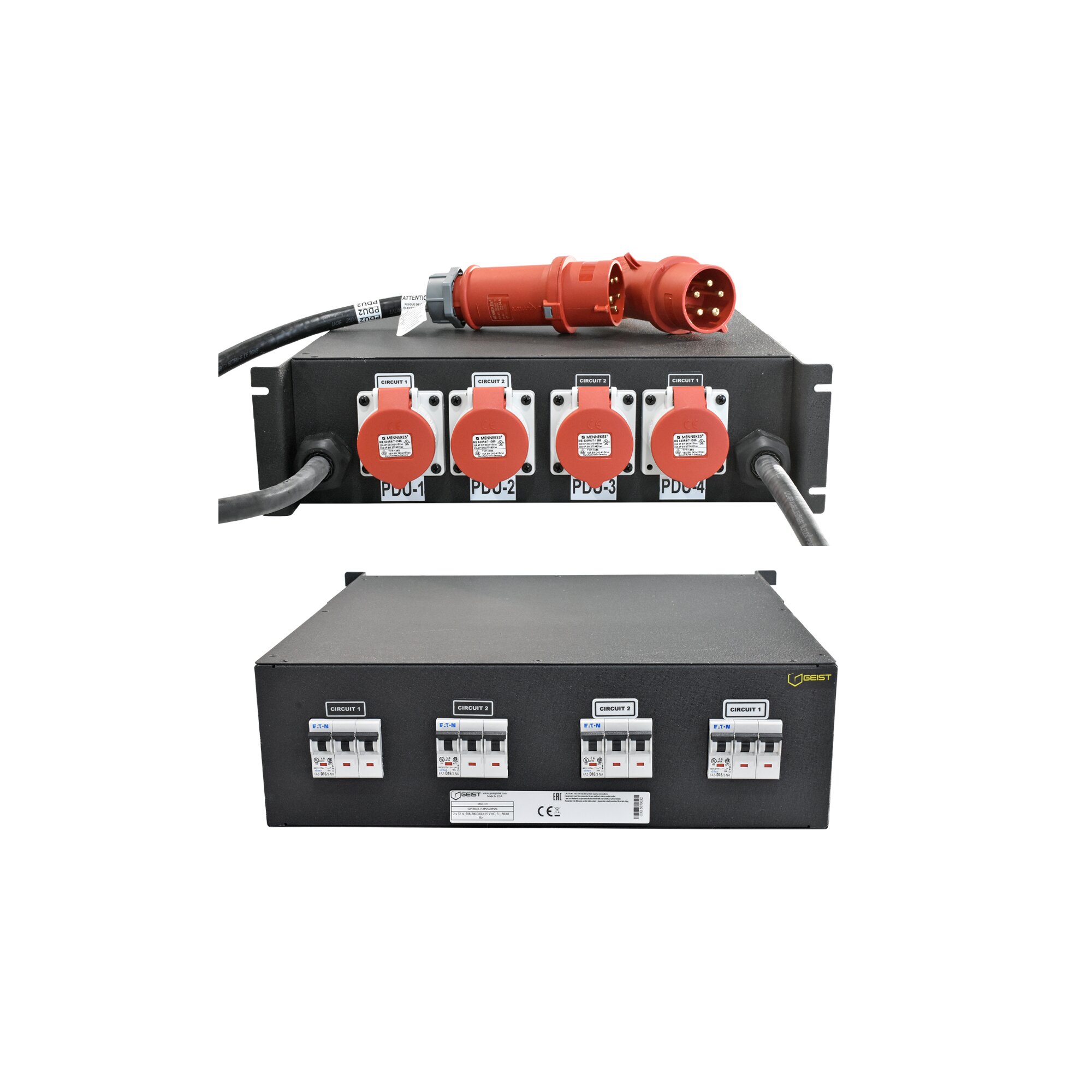 Geist MG3310 G3YR043-153PS56DPS56 3U 240/415 VAC 2x 32A CE Splitter ...