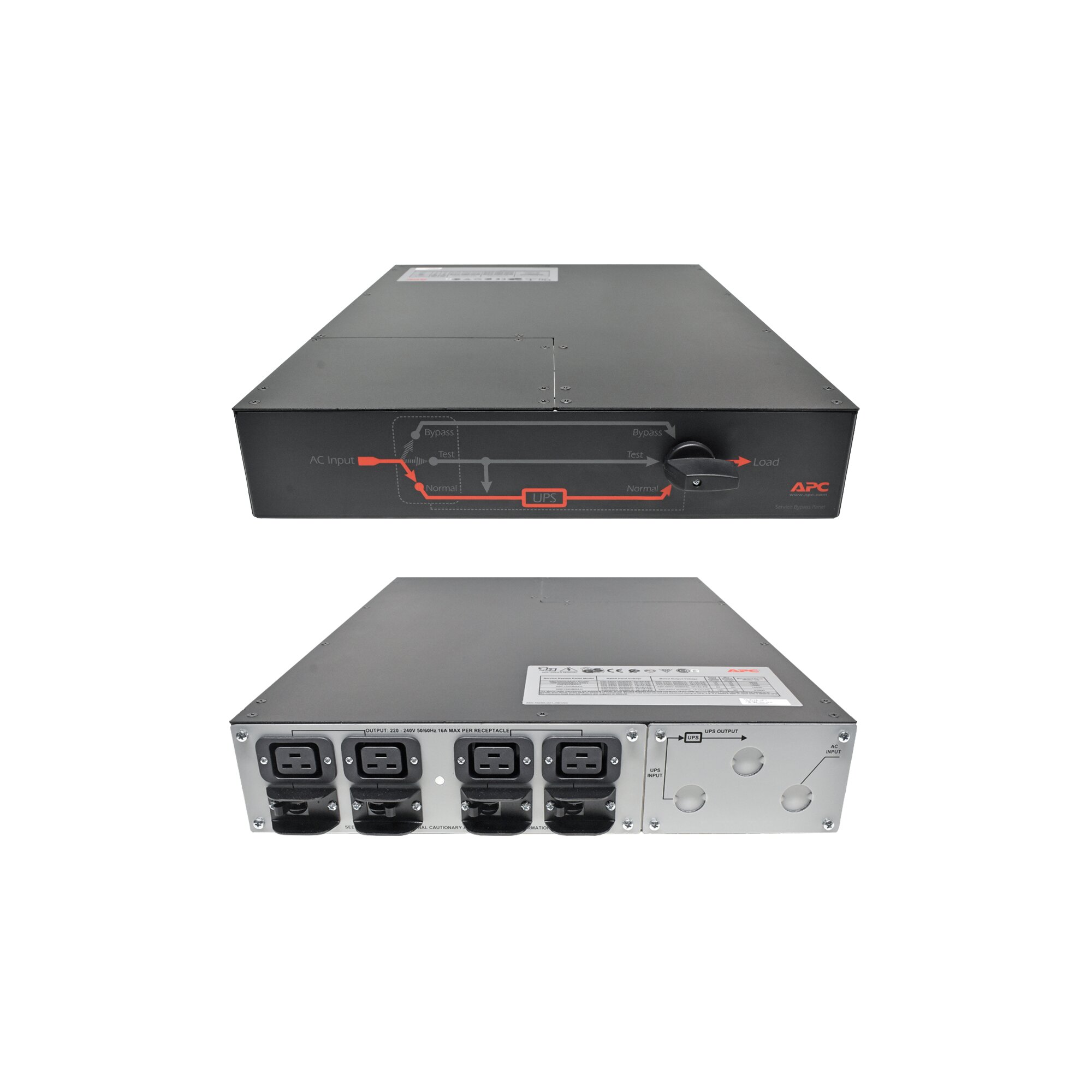 APC Service Bypass Panel SBP6KRMI2U 230V 32A 4x C19 + Rackschienen Kit + Zubehör NEW NEU ...