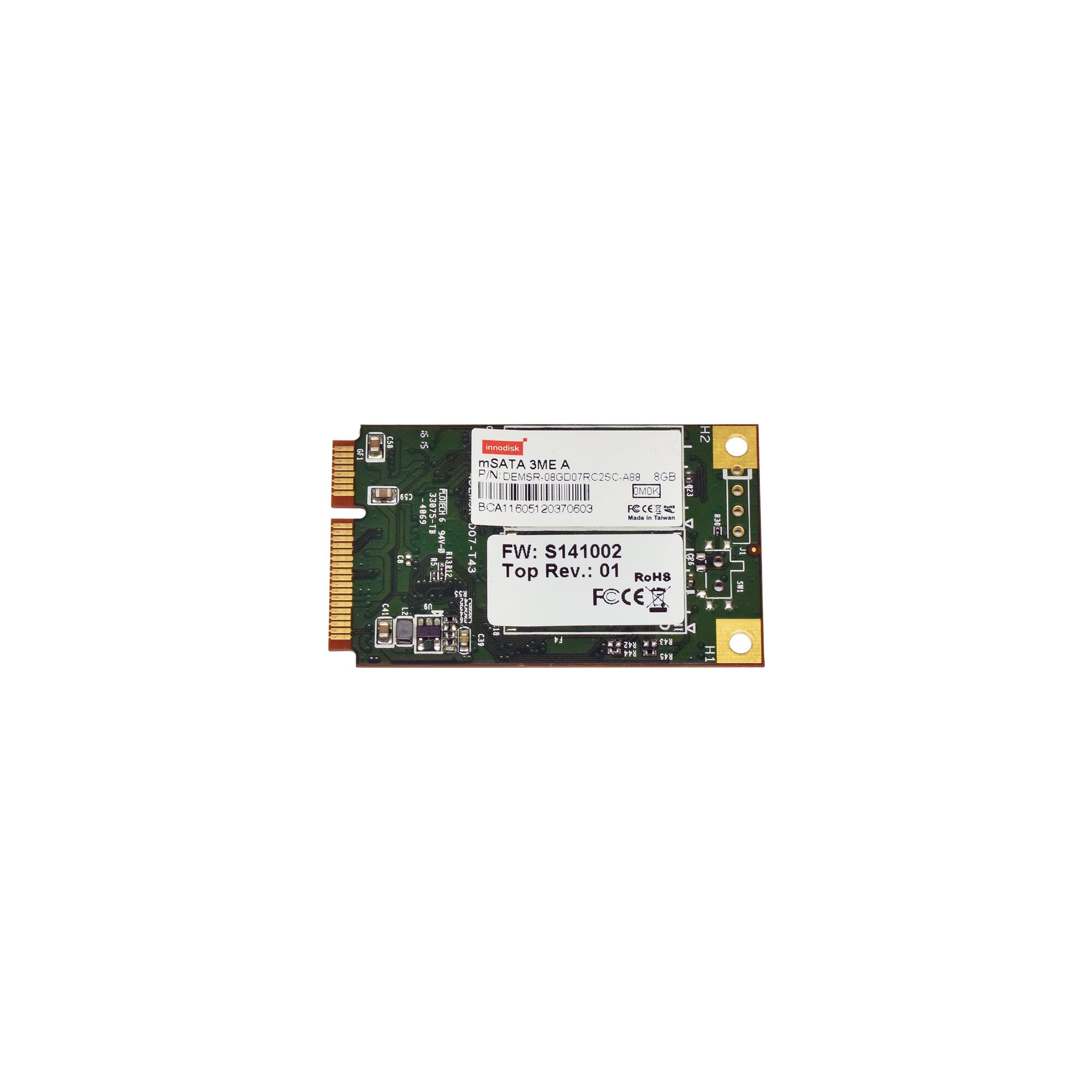 Innodisk mSATA 3ME / 3ME A mini-PCIe 8GB 6 Gb/s SSD Memory Card DEMSR ...